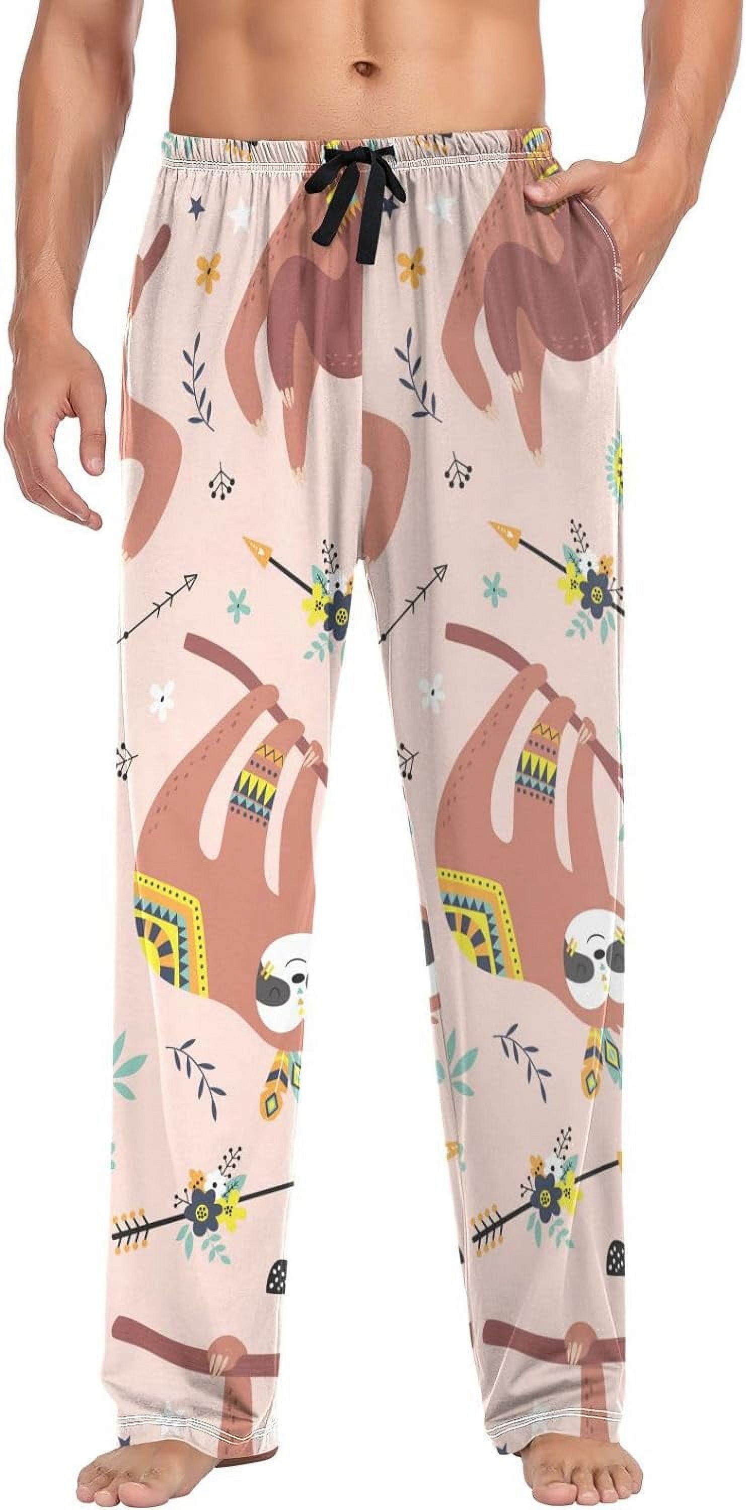 FREEAMG Sloth Cotton Pajama Pant for Men, Super Soft Lightweight Lounge ...