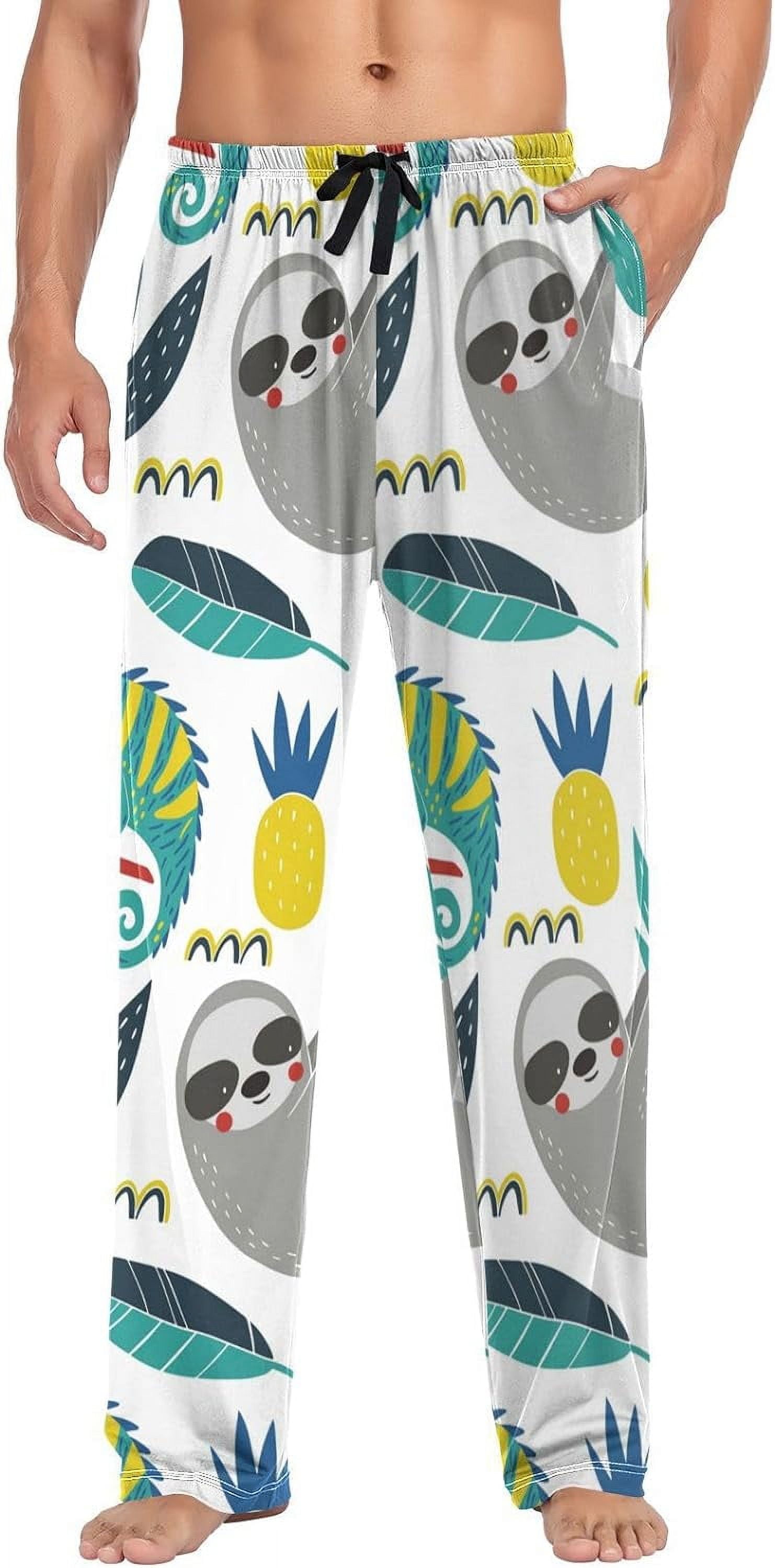 FREEAMG Sloth Cotton Pajama Pant for Men, Super Soft Lightweight Lounge ...