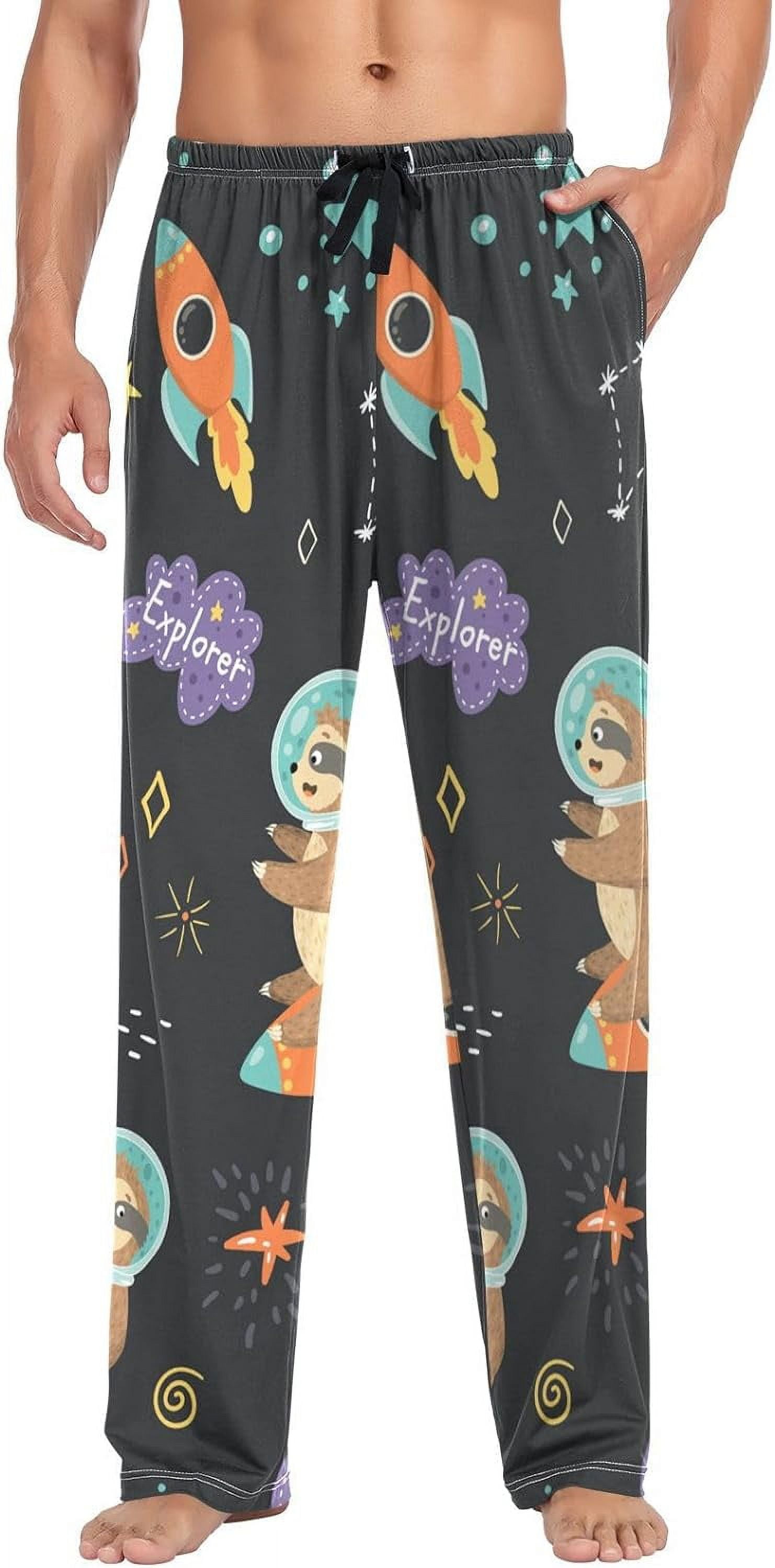 FREEAMG Sloth Cotton Pajama Pant for Men, Super Soft Lightweight Lounge ...