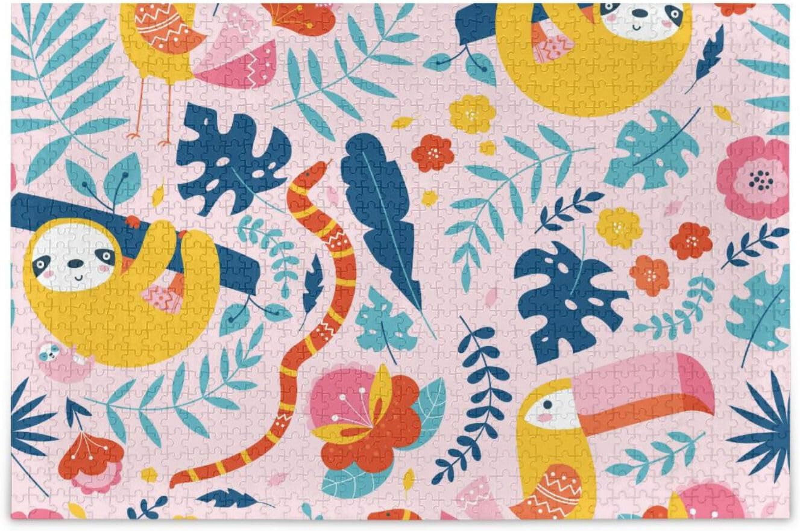 FREEAMG Sloth Jigsaw Puzzle for Adults Teens Kids, 1000 Pieces Wooden ...