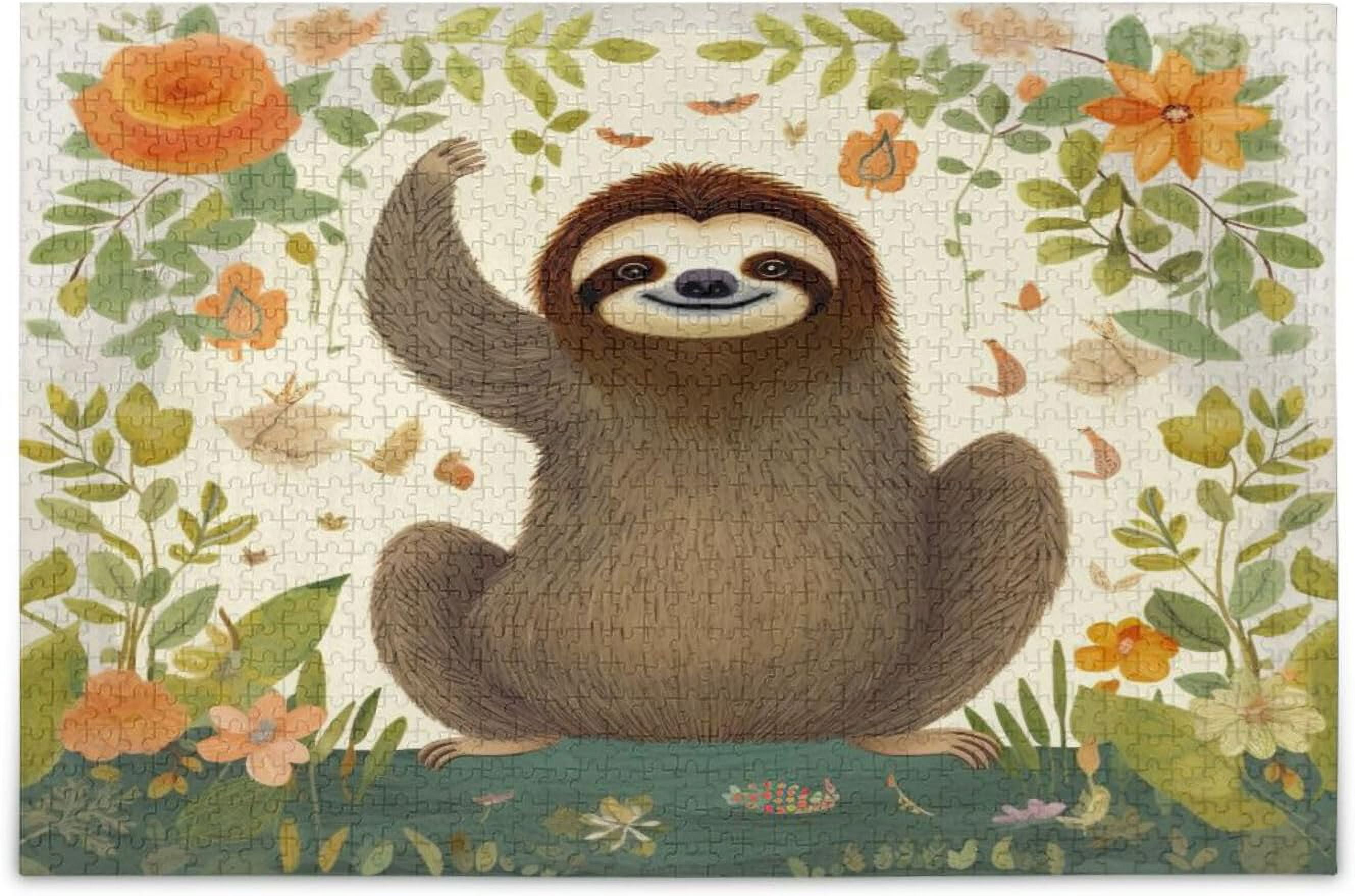 FREEAMG Sloth Jigsaw Puzzles for Adults 500 Pieces,Decompression ...