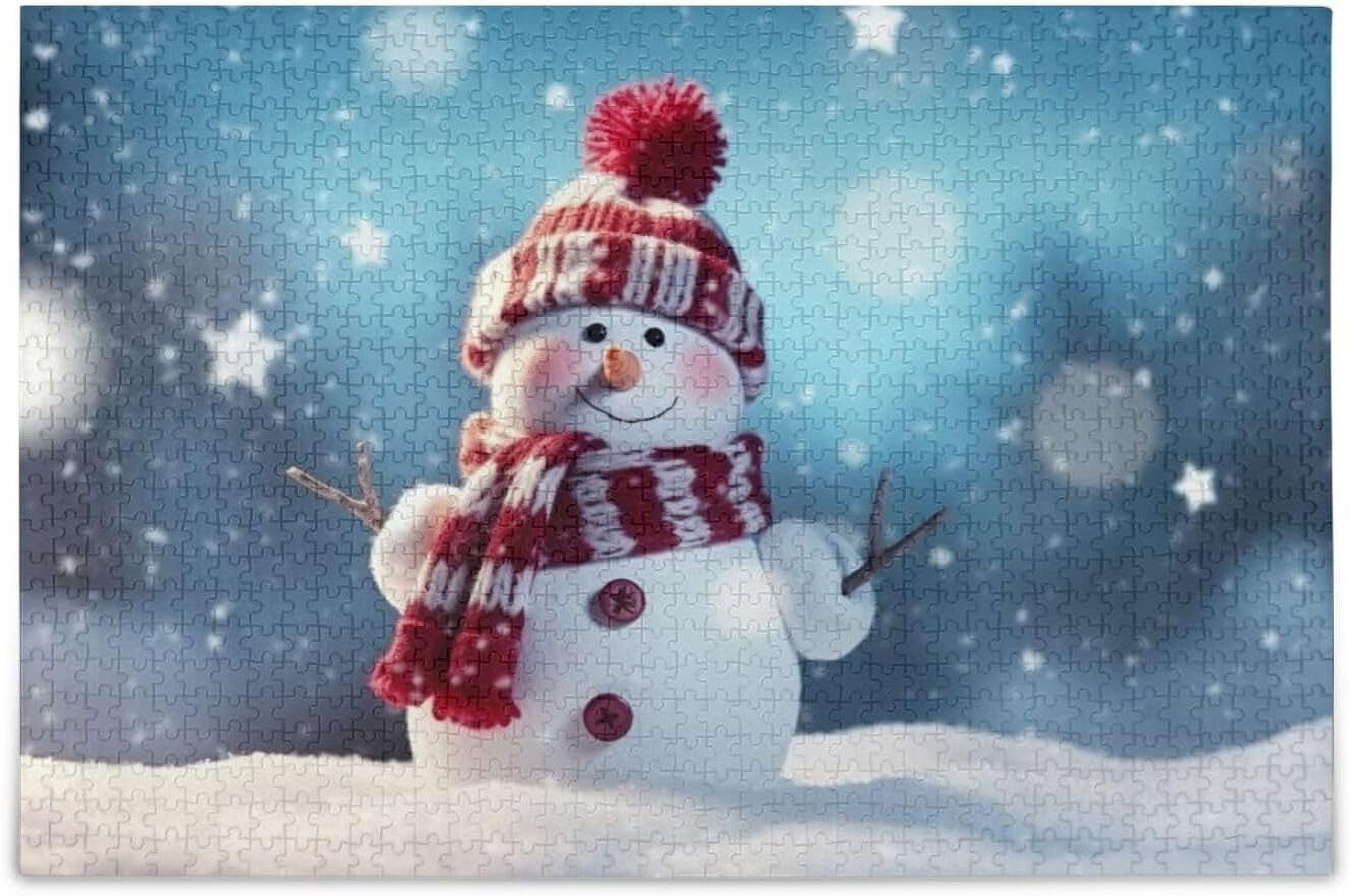 FREEAMG Snowman Pattern Puzzle 500 Pieces - Wooden Jigsaw Puzzles for ...