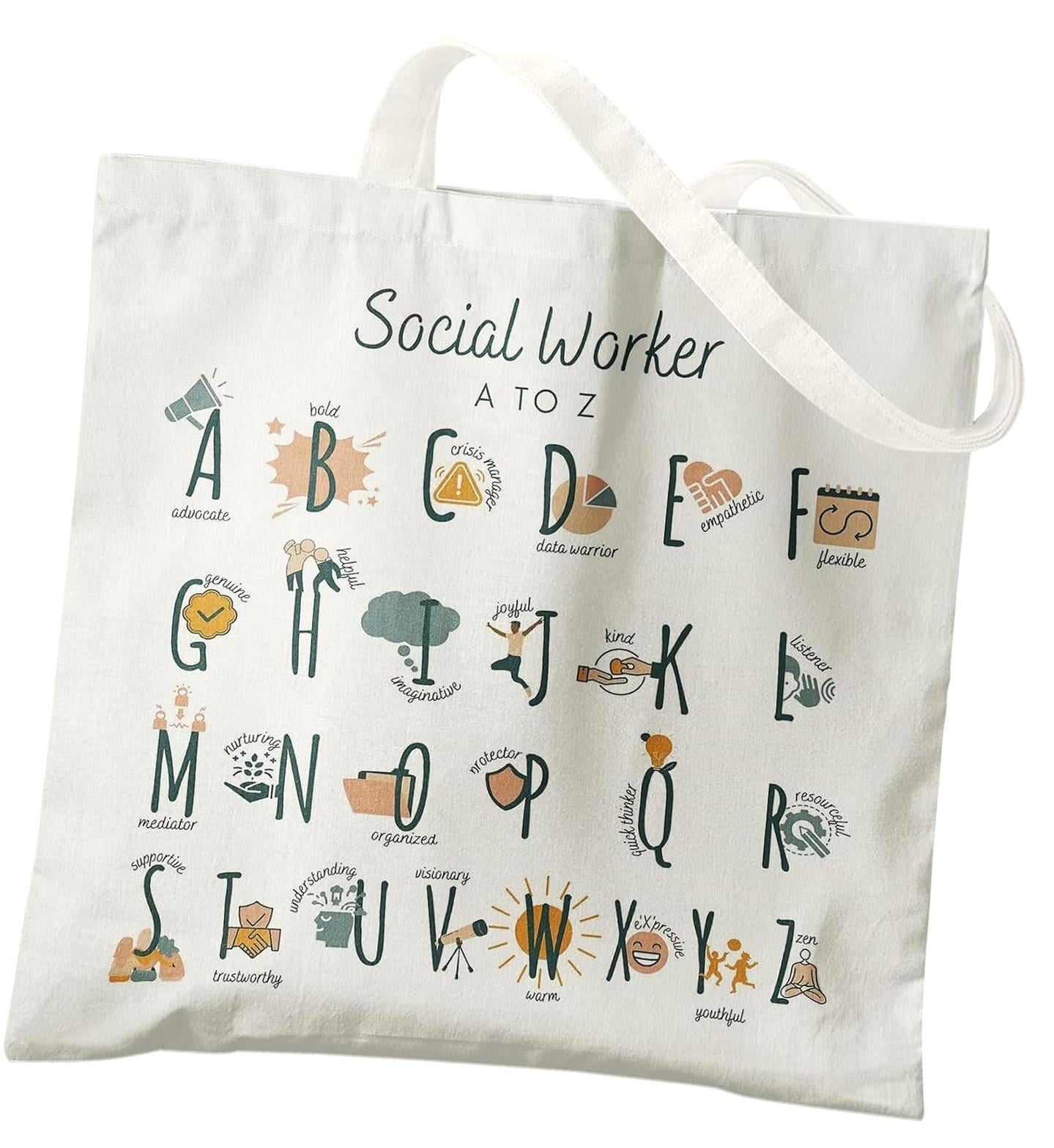 FREEAMG Social Work Canvas Tote Bag-Social Worker Appreciation ToteBag ...