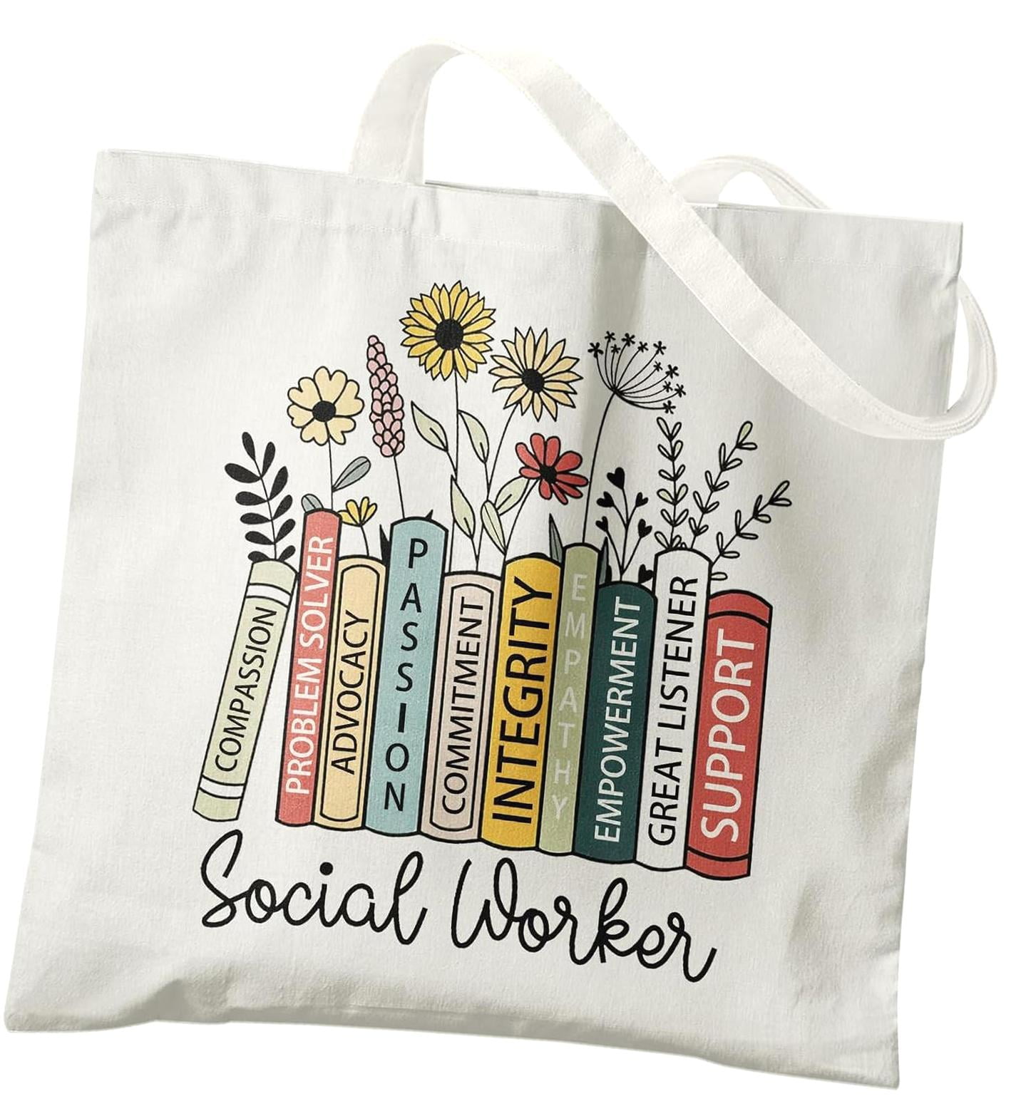 FREEAMG Social Work Canvas Tote Bag-Social Worker Appreciation ToteBag ...