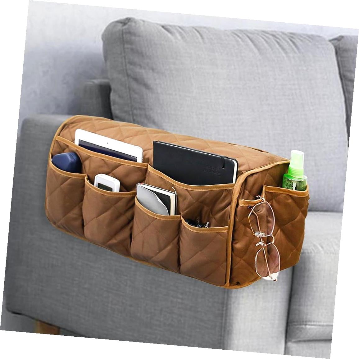 FREEAMG Sofa Armrest Organizer, Armchair and Bedside Storage Caddy for ...