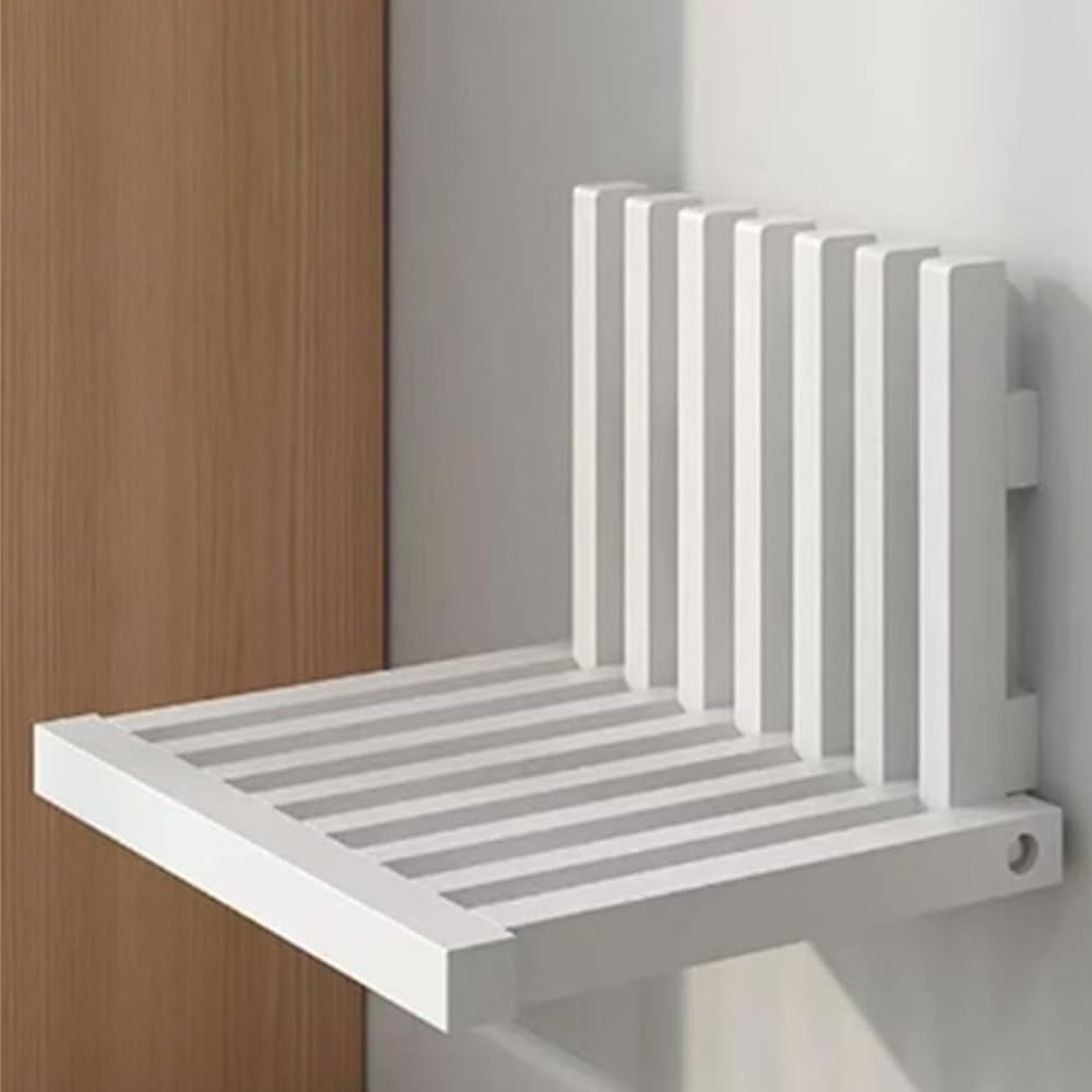 FREEAMG Solid Wood Folding Chair, Shoe Changing Stool Wall Mounted Shoe ...