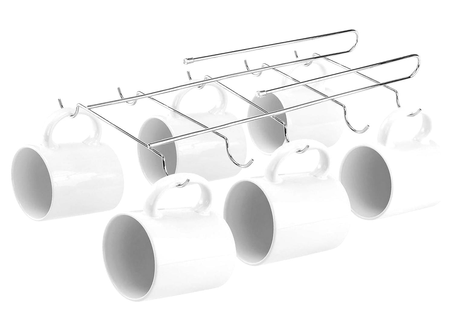 FREEAMG Southern Chrome Under Shelf Mug Rack with 10 , Metal Cup Holder ...