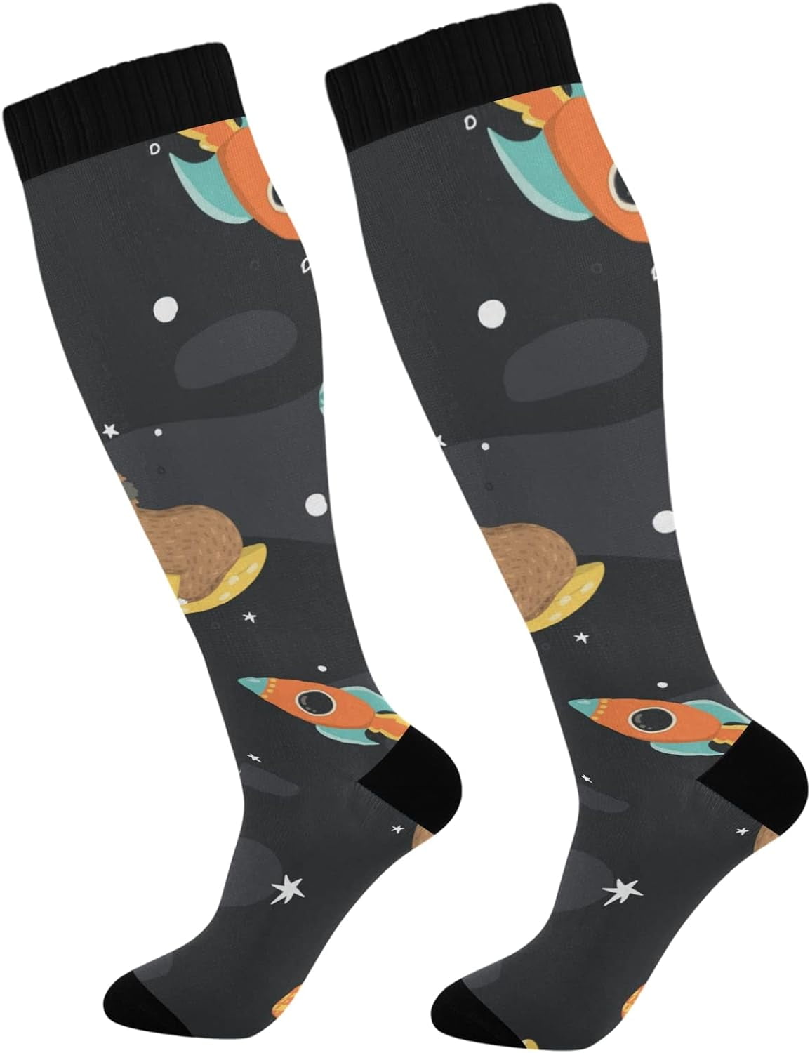 FREEAMG Space Compression Socks Women Men Long Stocking (20-30mmHg ...
