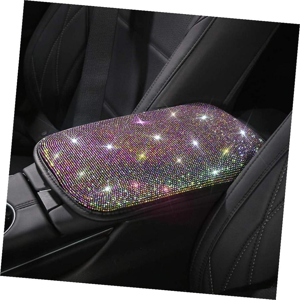FREEAMG Sparkling Auto Armrest Console, Leather Crystal Arm Rest ...