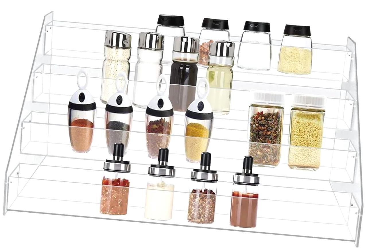 FREEAMG Spice Rack Organizer For Cabinet, 1.8 in/Tier Acrylic Tiered ...