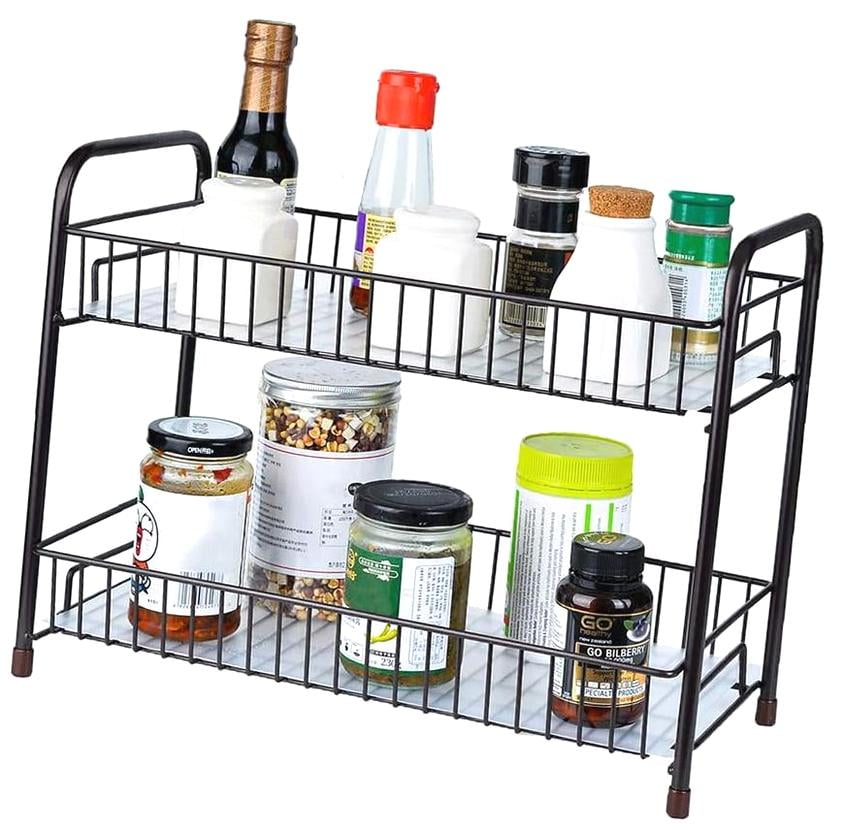 FREEAMG Spice Rack Organizer for Countertop 2 Tier Standing Shelf ...