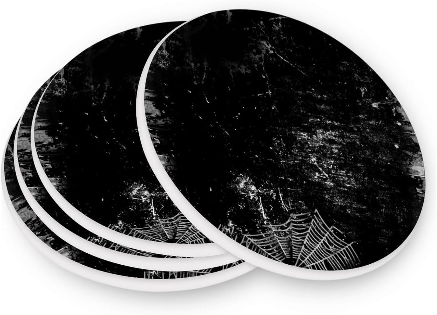 FREEAMG Spiderwebs Coasters for Drinks Set of 4, Absorbent Ceramic ...