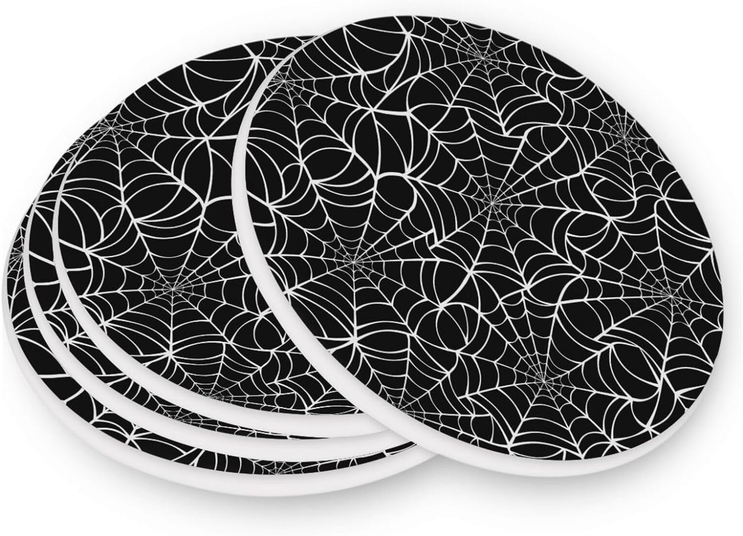 FREEAMG Spiderwebs Pattern Coasters for Drinks Set of 4, Absorbent ...