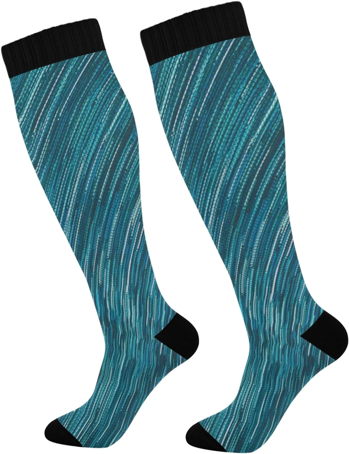 FREEAMG Spiral Night Starry Compression Socks for Women and Men, 1 Pair ...