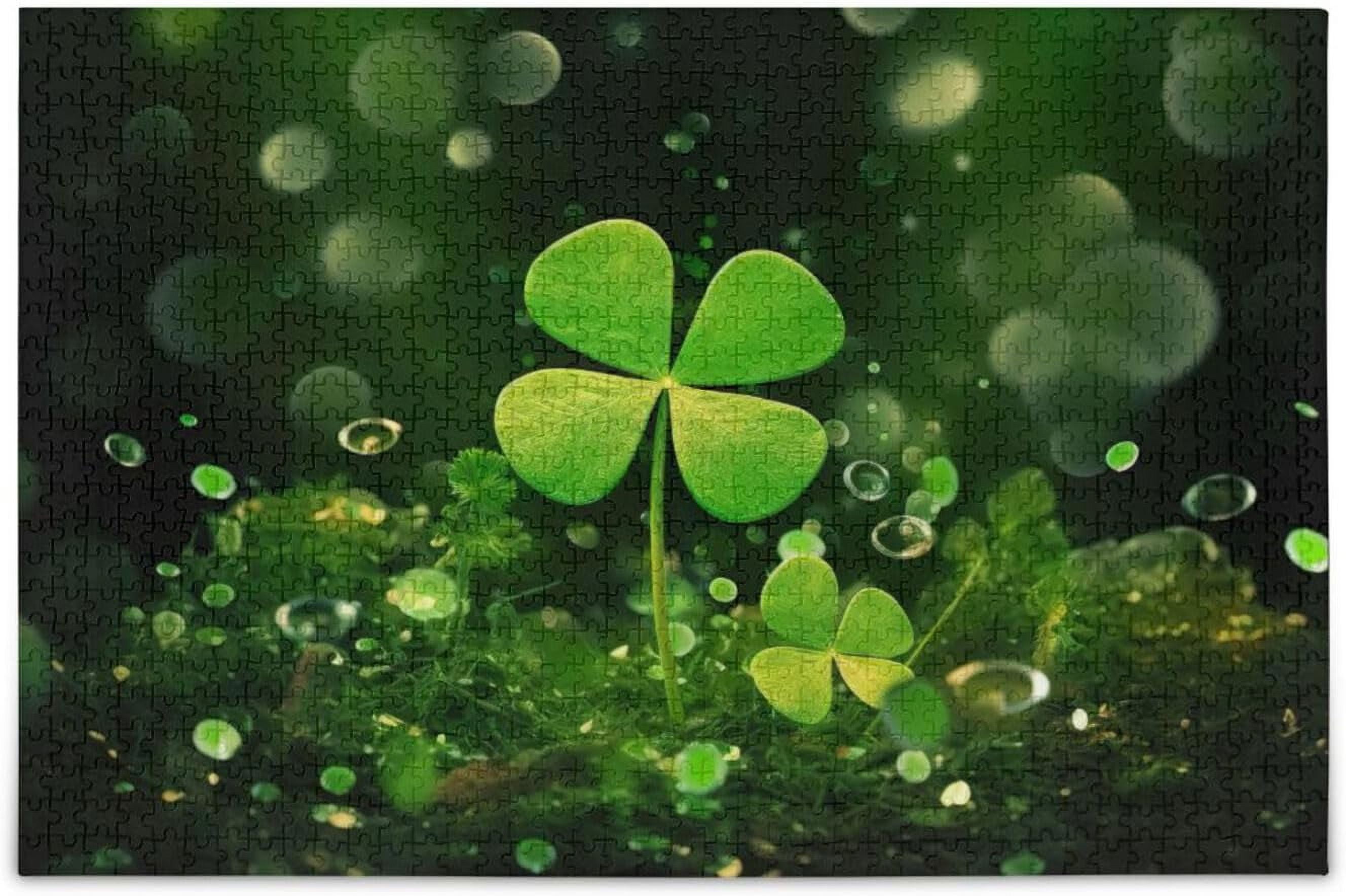 FREEAMG St. Patrick's Clover Wooden Jigsaw Puzzles Intellectual ...