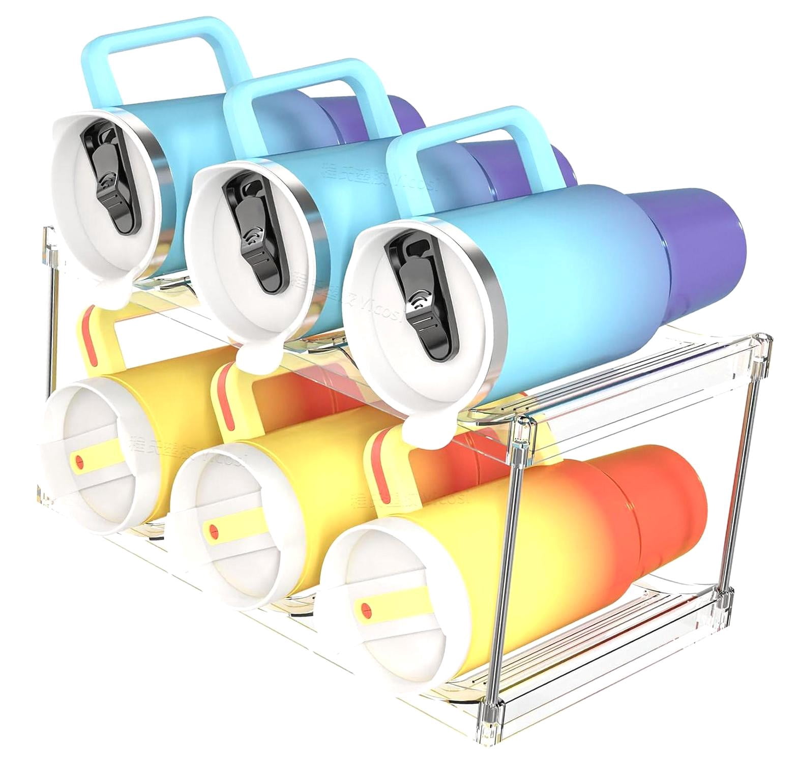 FREEAMG Stackable Water Bottle Organizer for Cabinets, Kitchen Tumbler ...