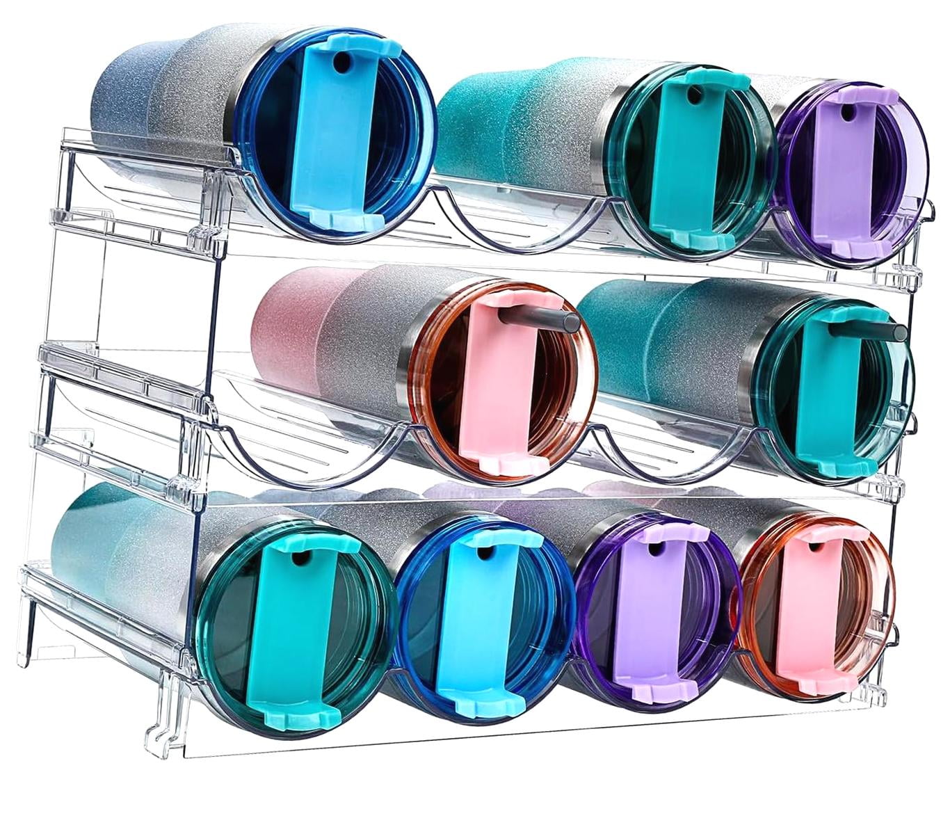 FREEAMG Stackable Water Bottle Storage Rack, 3-Tier Organizer for ...