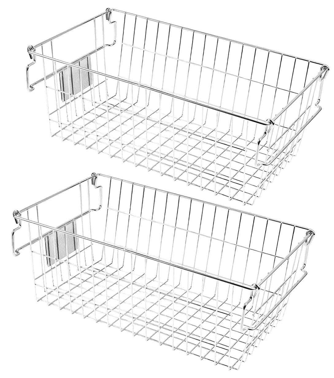 FREEAMG Stackable Wire Baskets for Chest , Metal Organizer Bins with ...