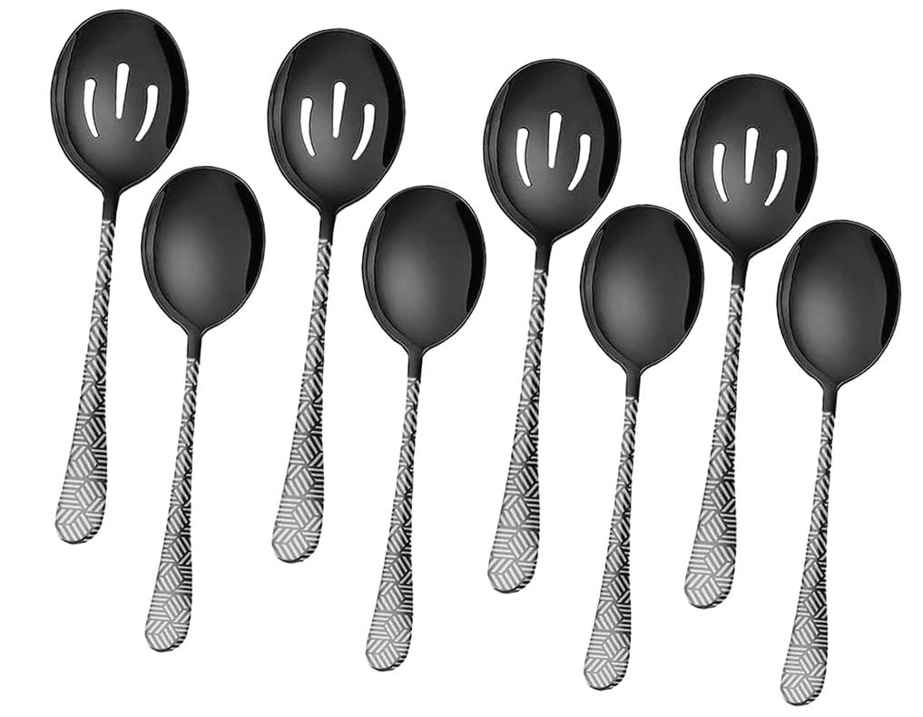 FREEAMG Stainless Steel Serving Spoons Set - 9.8 Inches, Slotted and ...