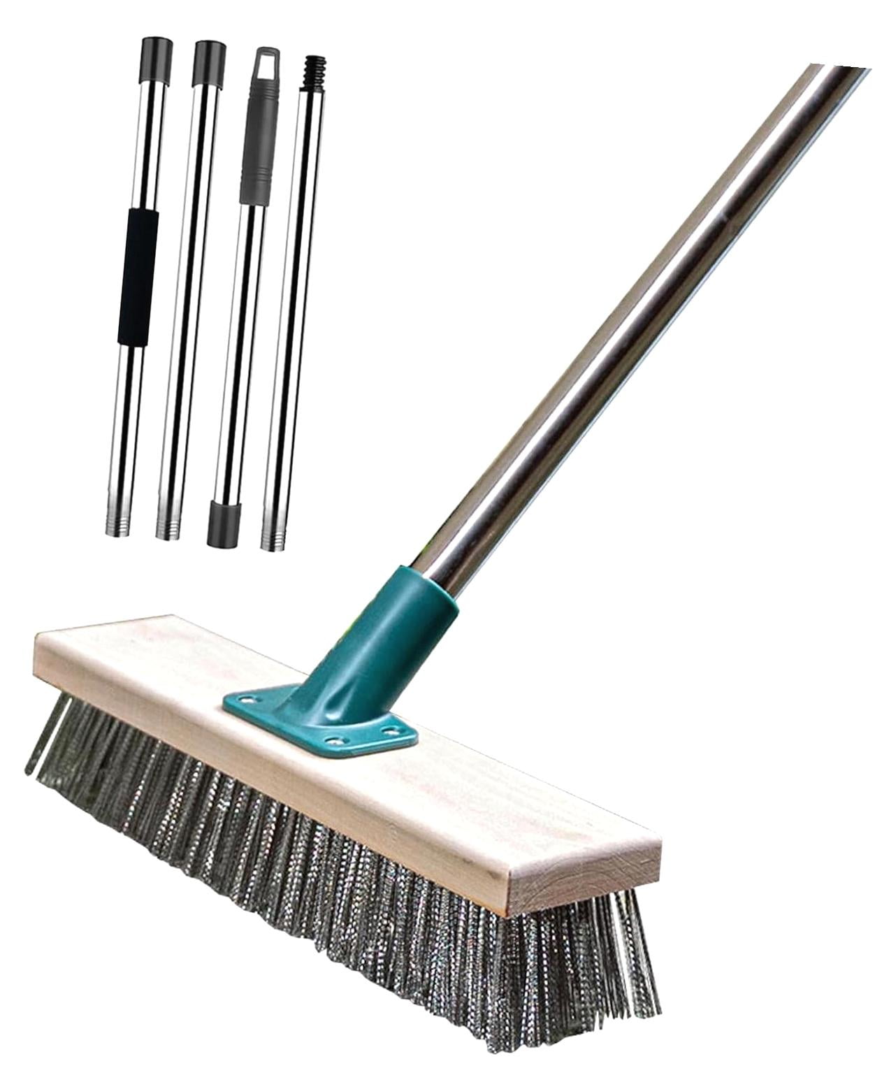 FREEAMG Stainless Steel Wire with Long Handle Deck Broom Floor Scrubber ...