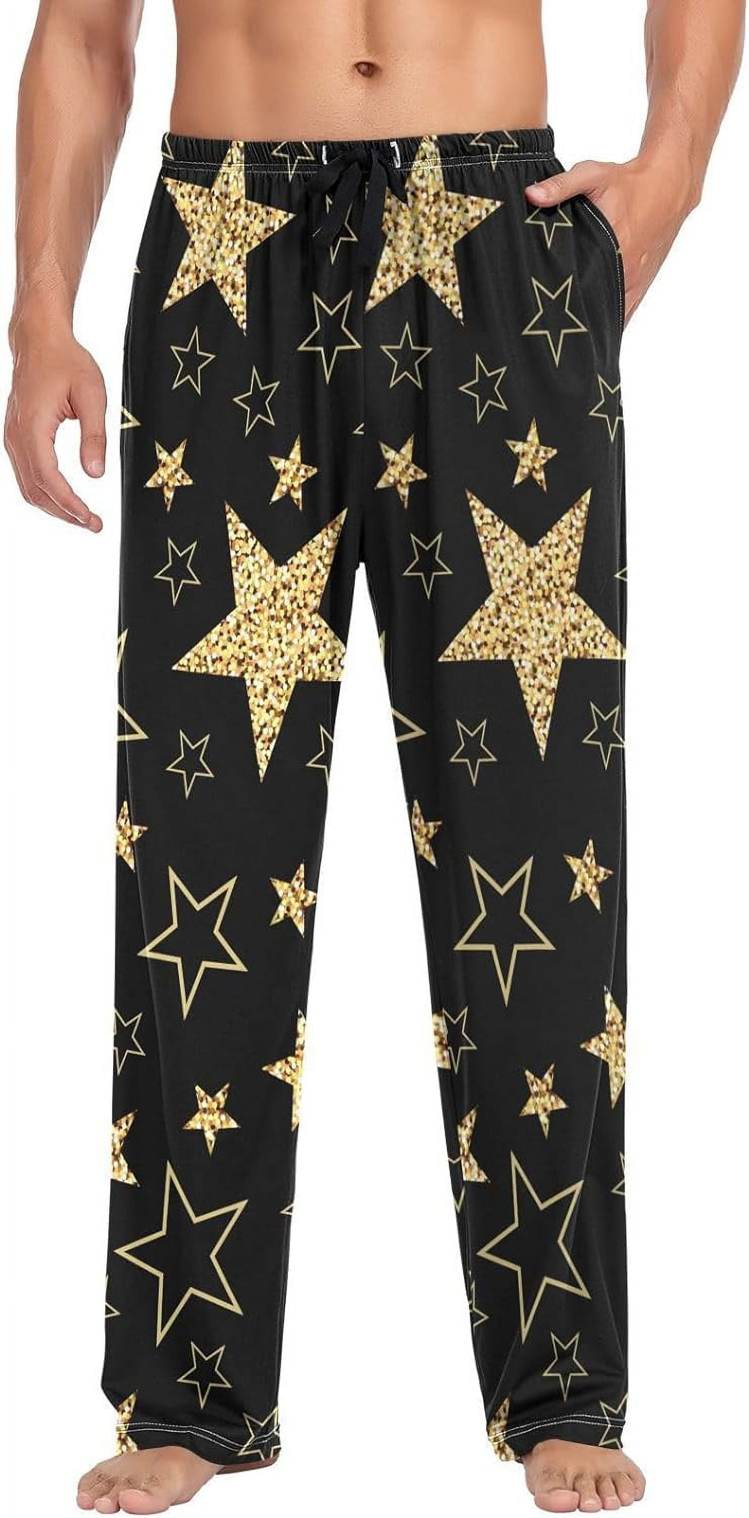 FREEAMG Star Cotton Pajama Pant for Men, Super Soft Lightweight Lounge ...