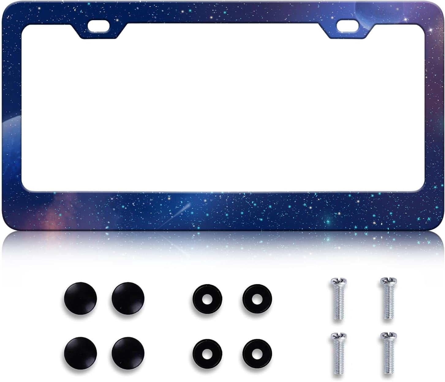 FREEAMG Starry Sky Galaxy License Plate Frame - Beautiful Night ...