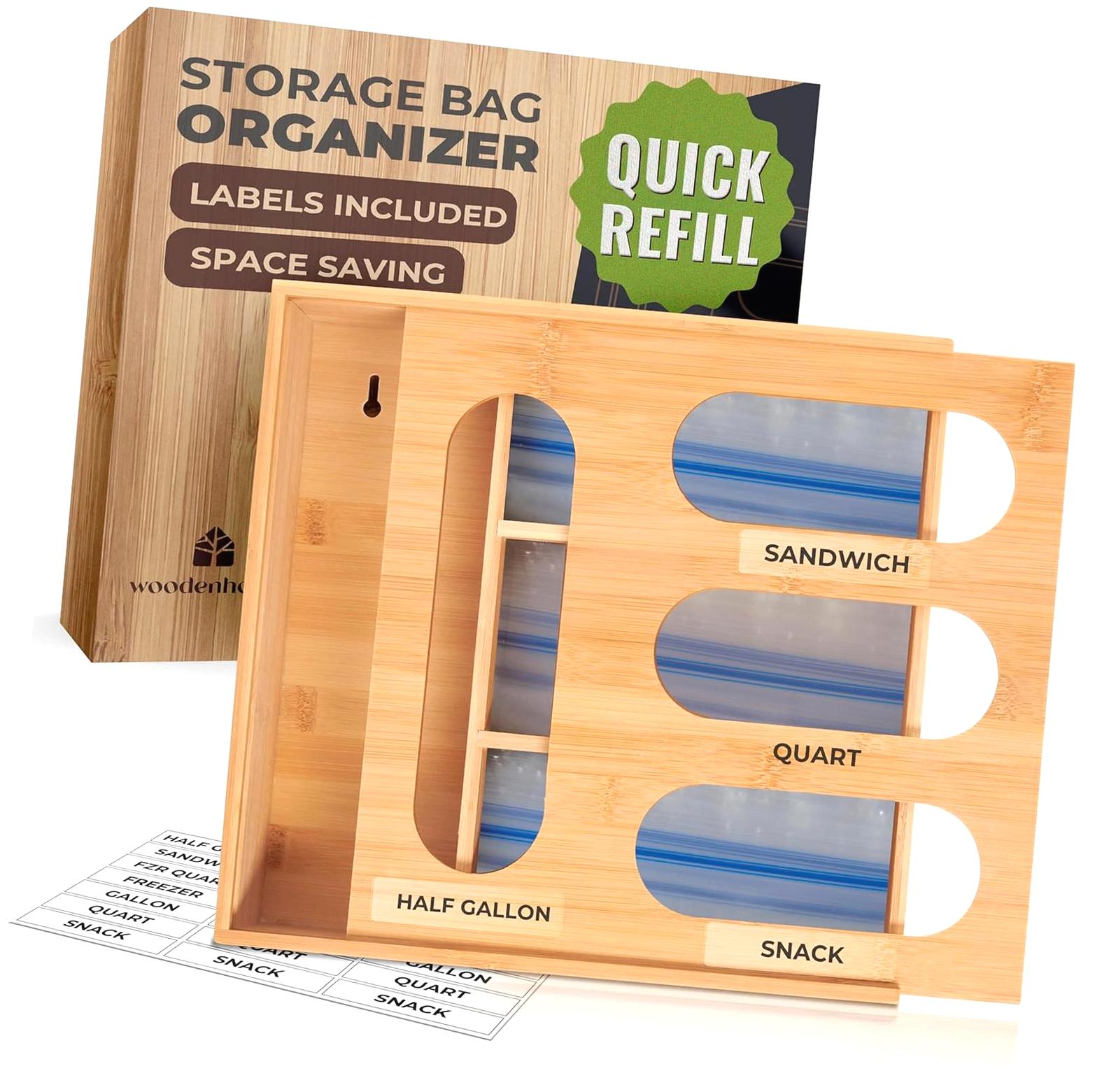 FREEAMG Storage Bag Organizer, Sandwich Bag Holder - Single-Piece ...