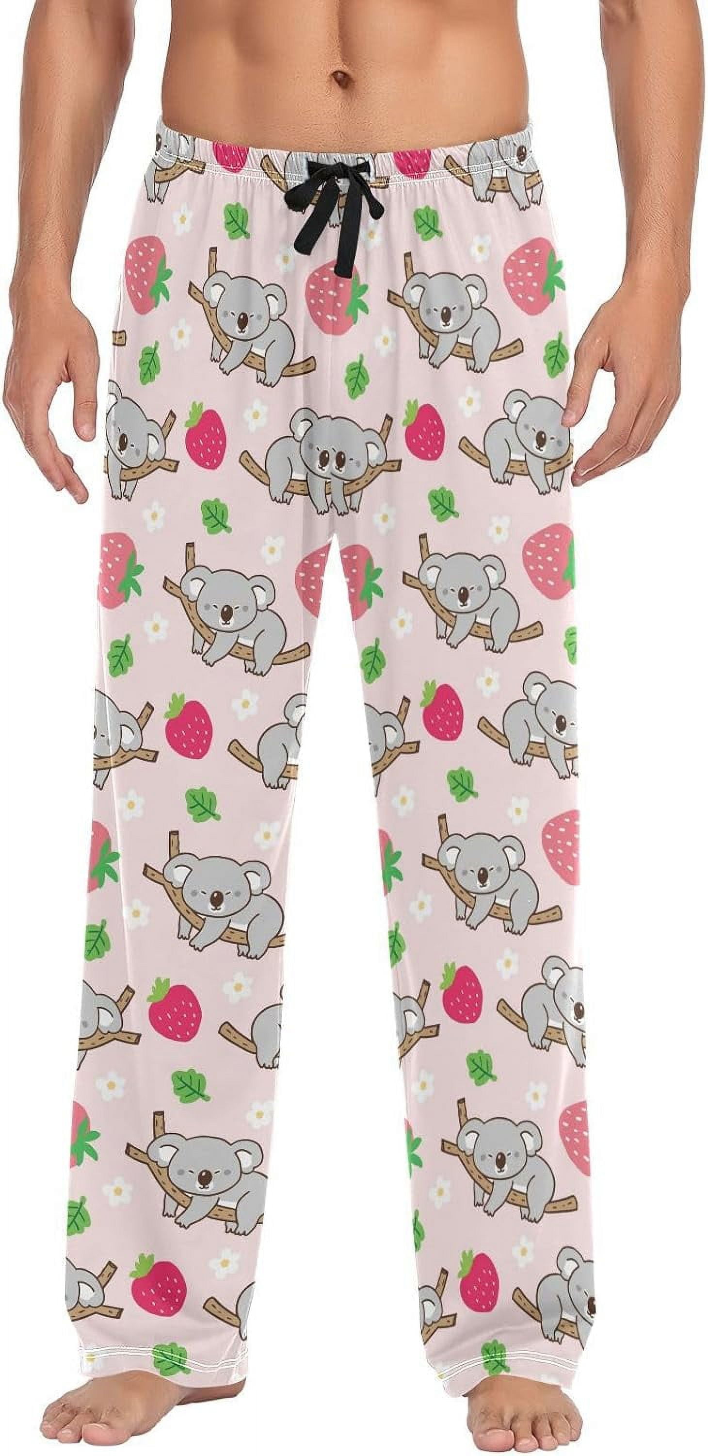 FREEAMG Strawberry Koala Pajama Pants for Men, Men's Separate Bottoms ...