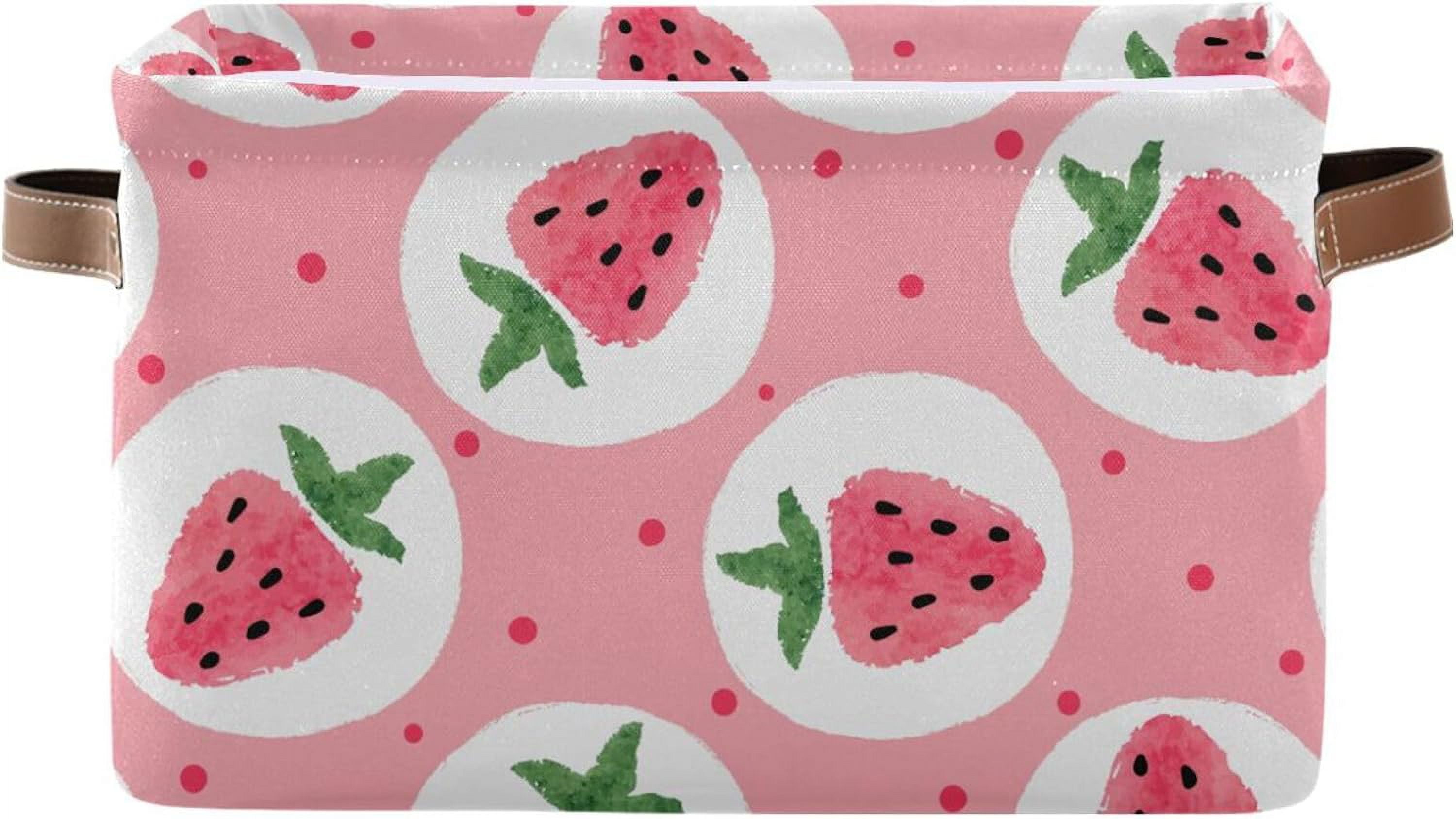 FREEAMG Strawberry Storage Basket, Durable Canvas Organizer With ...