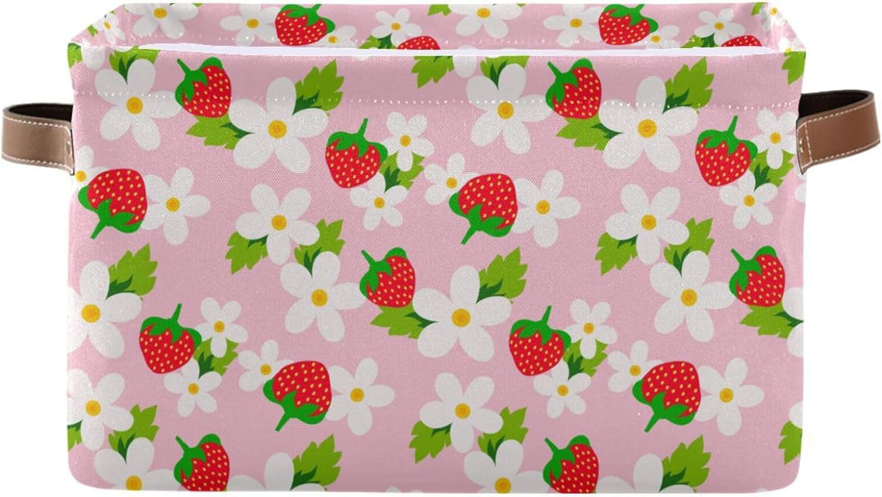 FREEAMG Strawberry Storage Basket, Durable Canvas Organizer With ...