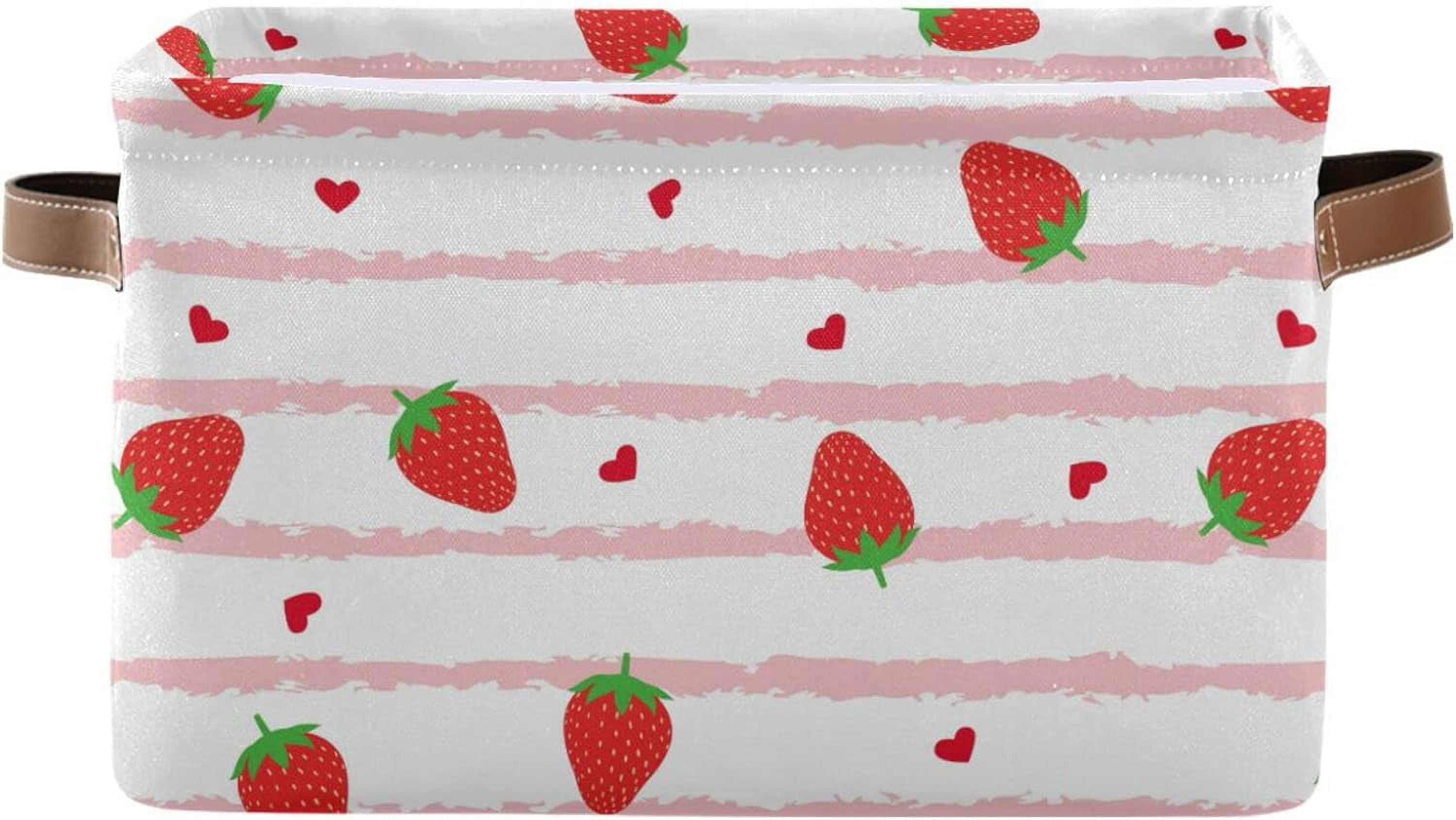 FREEAMG Strawberry Storage Basket with Handles Collapsible Storage Bins ...