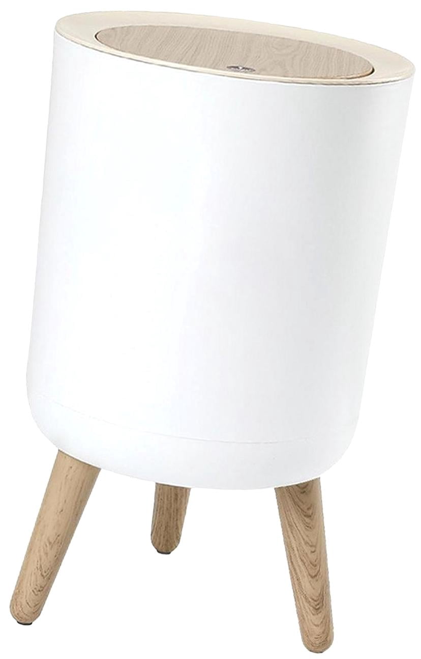 FREEAMG Stylish Large Capacity Waste Bin with Press-Top Lid, High-Foot ...