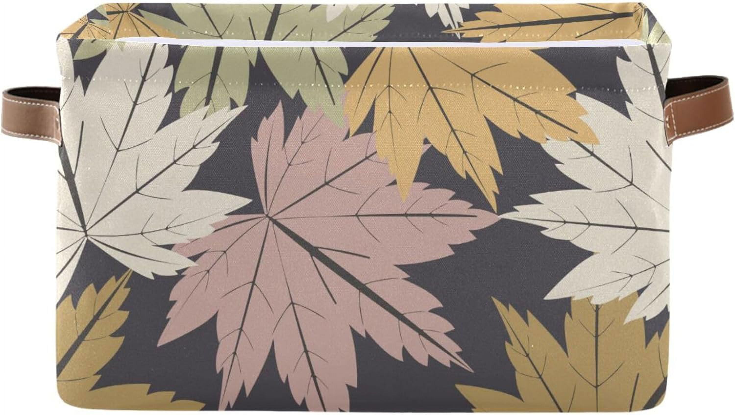 FREEAMG Stylish Maple Storage Basket, Durable Canvas Organizer With ...