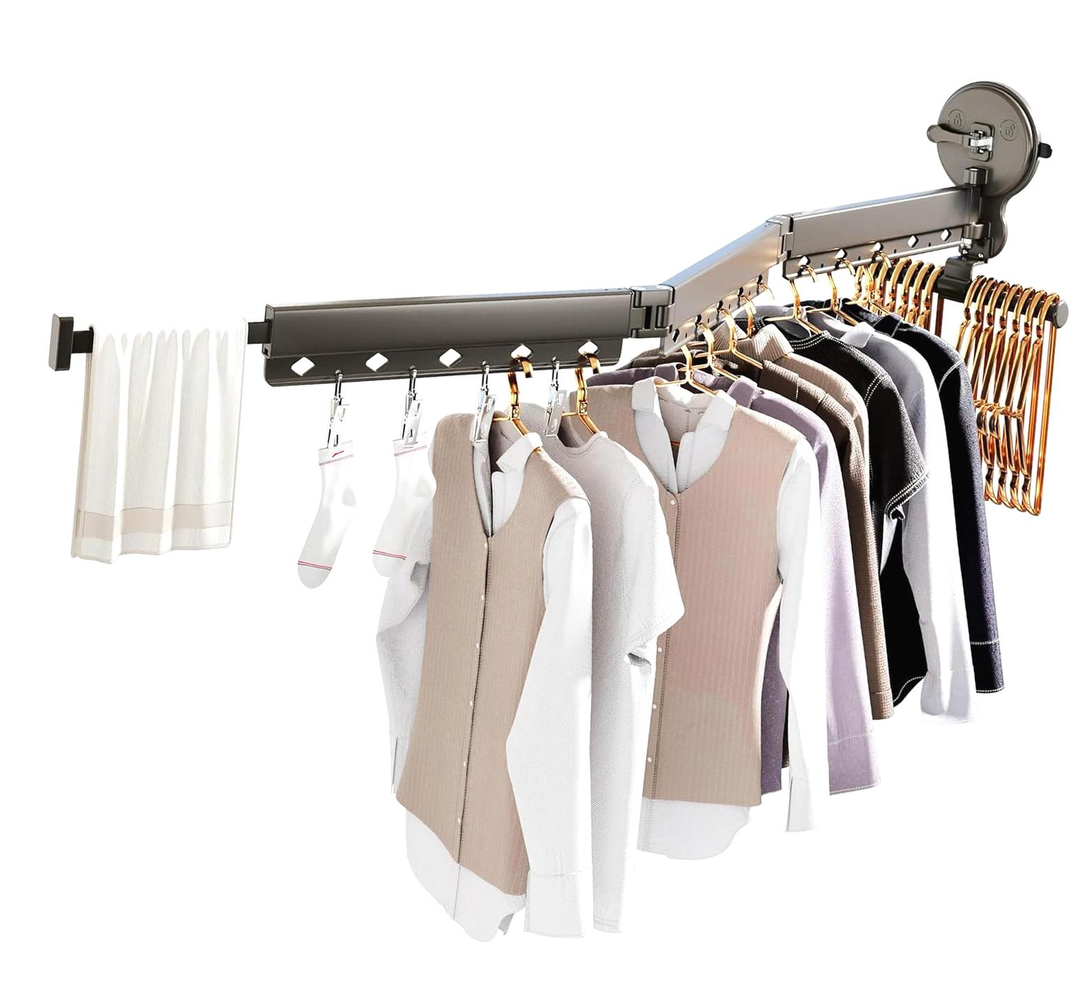 FREEAMG Suction Cup Drying Rack, Wall-Mounted Laundry Drying Solution ...