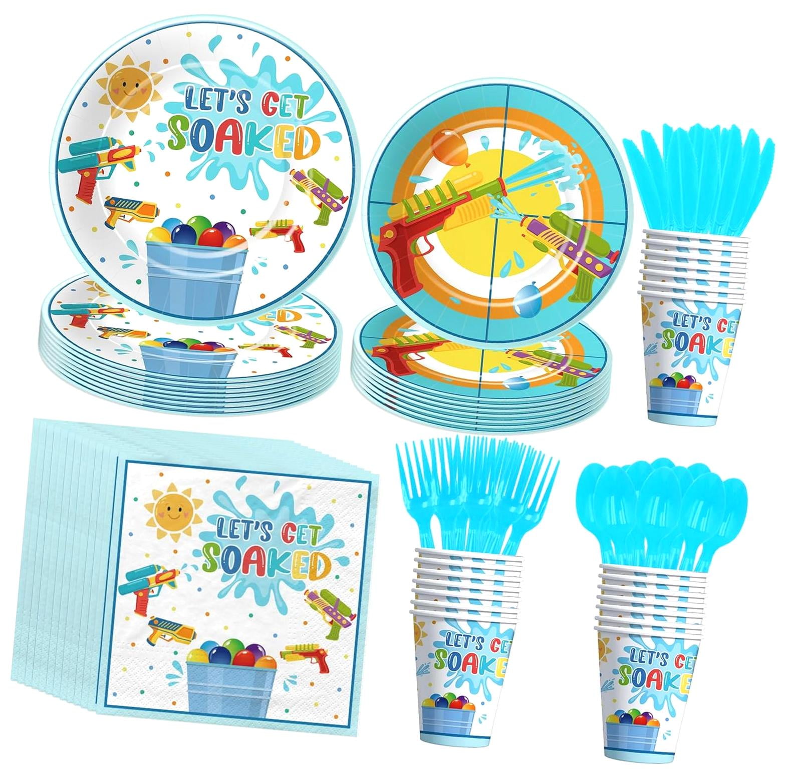 FREEAMG Summer Celebration Tableware Set, Water Balloon Themed Birthday ...