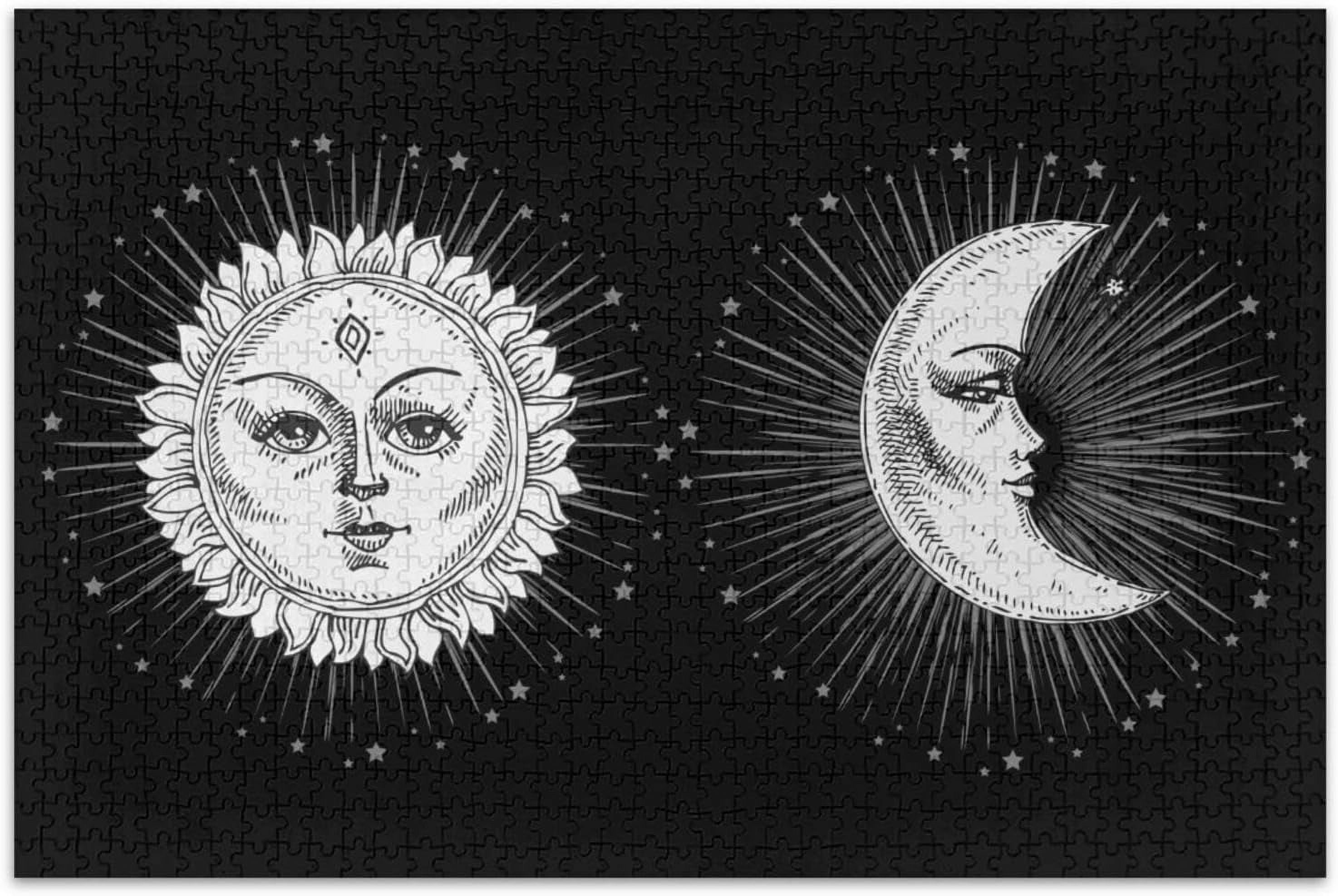 FREEAMG Sun and Moon Day and Night 1000 Piece Jigsaw Puzzle, Wall ...