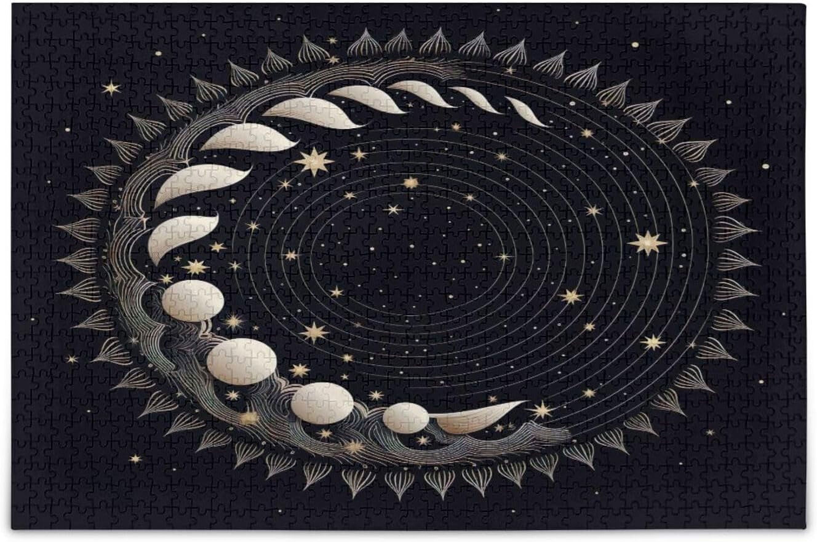 FREEAMG Sun and Moon Wooden Jigsaw Puzzles Intellectual Entertainment ...