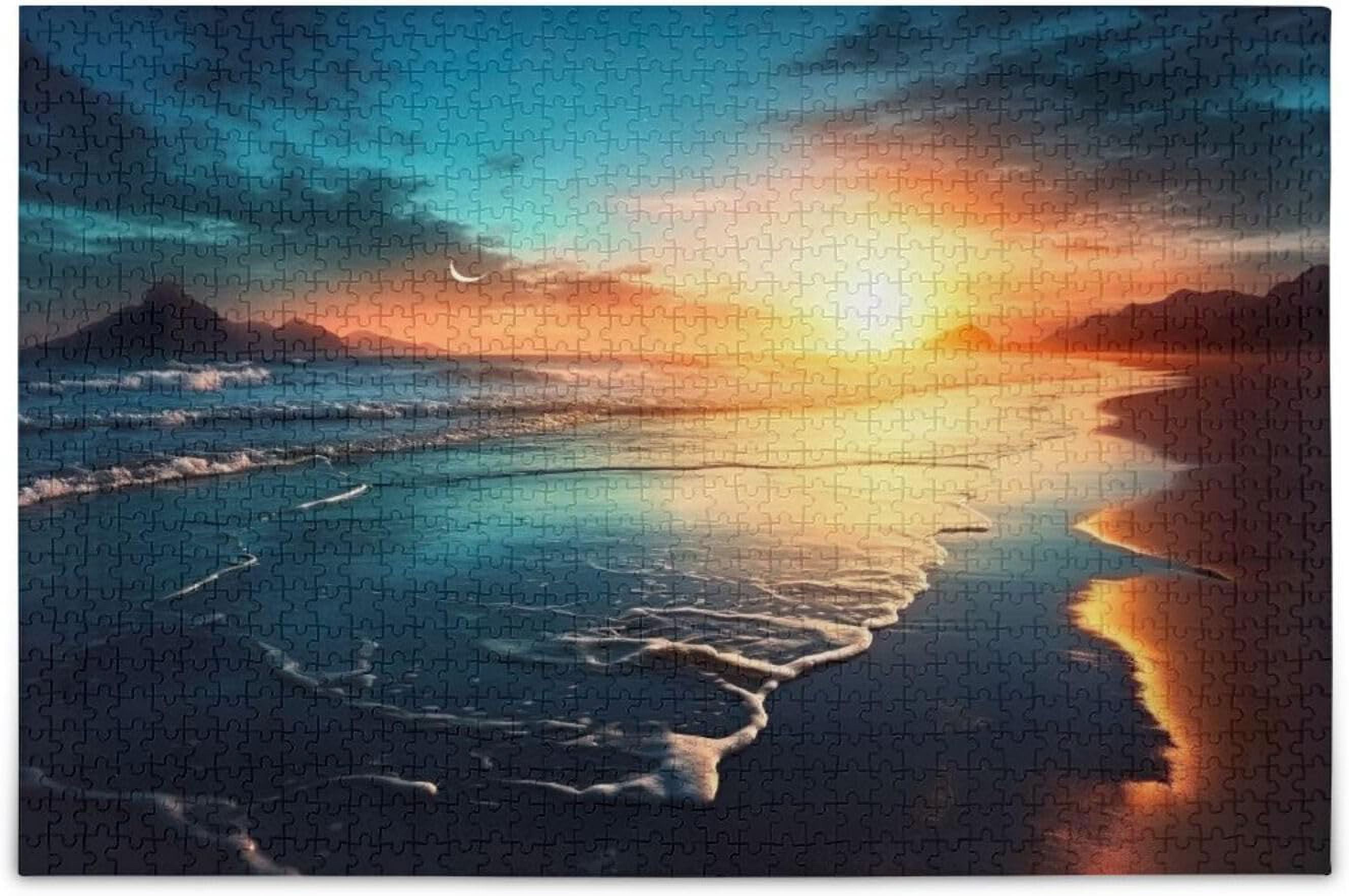FREEAMG Sunset Beach Jigsaw Puzzles for Adults 1000 Pieces ...