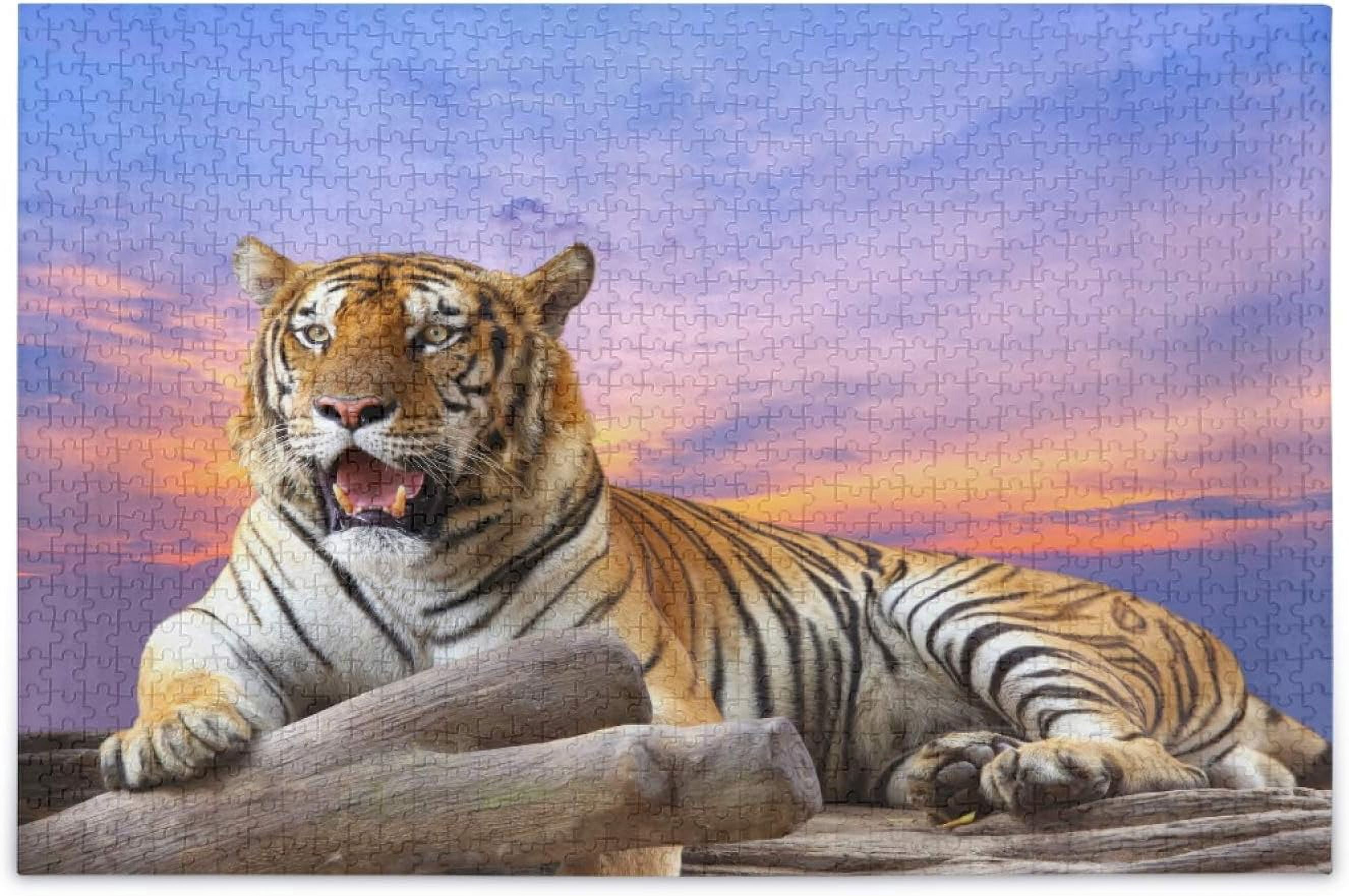 FREEAMG Sunset Tiger Animal Puzzle for Adults 500 Piece Puzzles Game ...