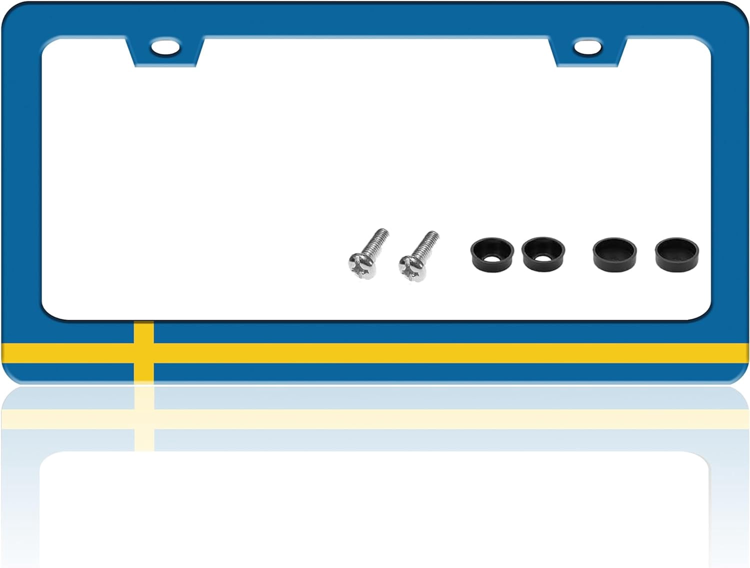 FREEAMG Swedish Flag License Plate Frame Sweden License Plate Holder ...