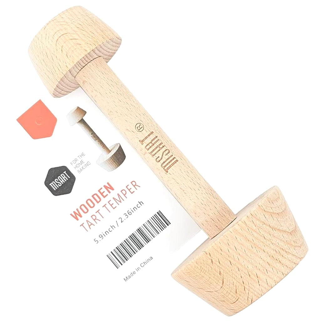 FREEAMG Tamper Pastry Tamper Mini Pan Wood Wooden Shell Dough Muffin ...