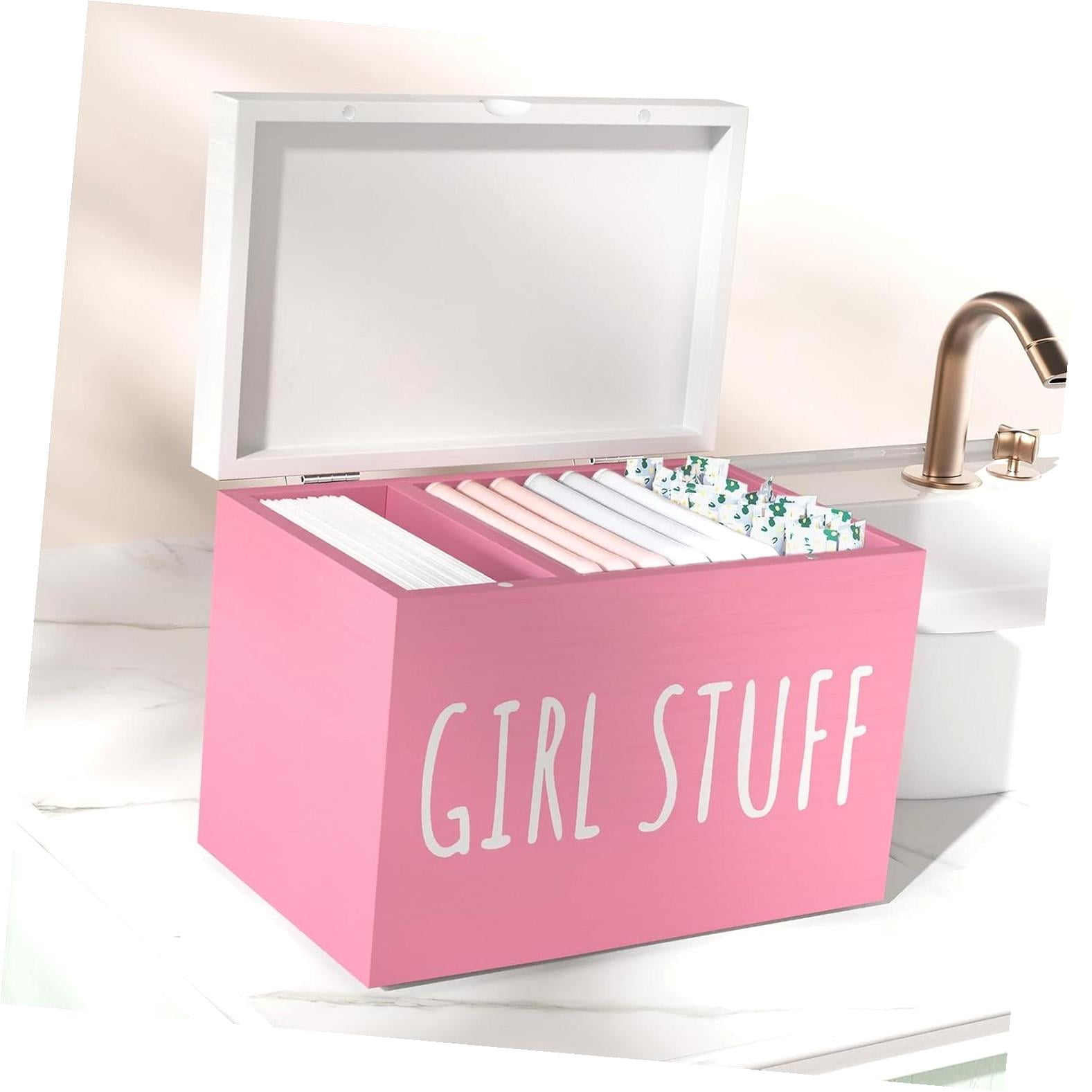 FREEAMG Tampon Holder for Bathroom with Hinged Lid, Feminine Product ...