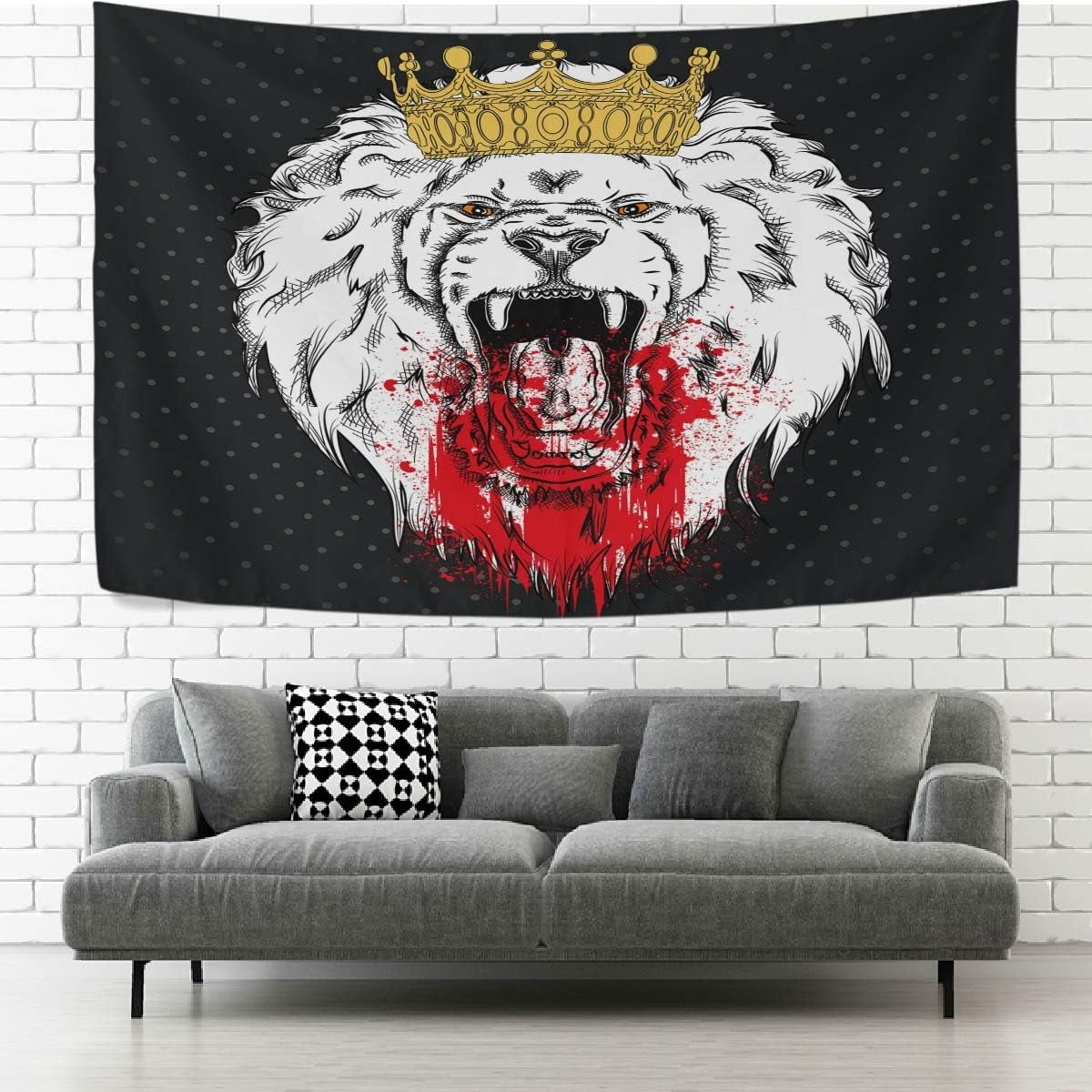 FREEAMG Tapestry Vintage Lion King Animal Blood Tapestry Wall Hanging ...