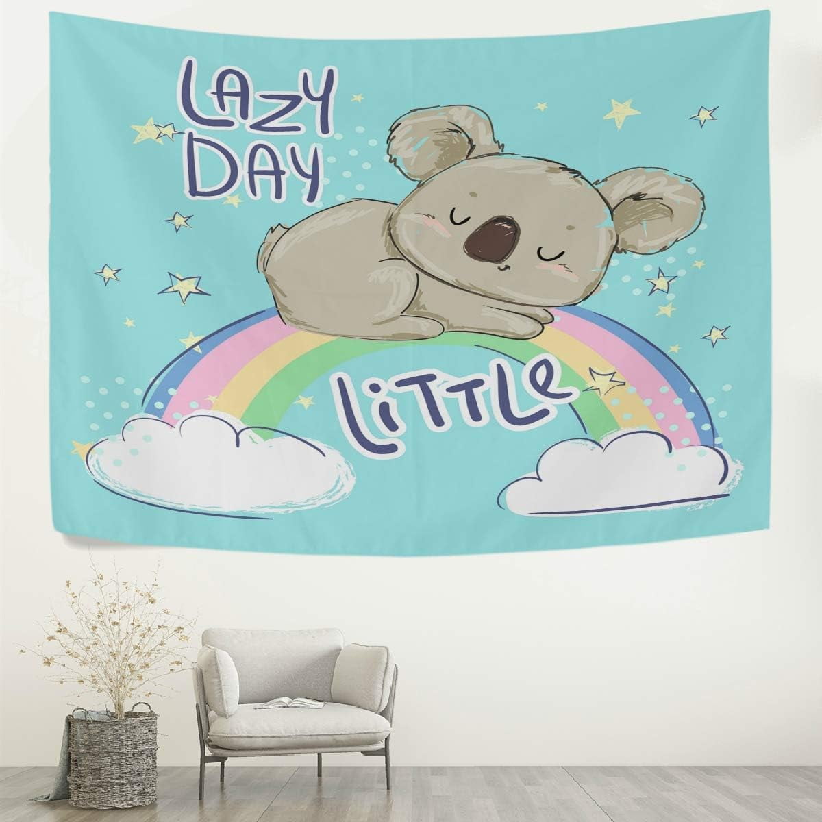 FREEAMG Tapestry Wall Hanging Rainbow Beautiful Cute Koala Animal ...