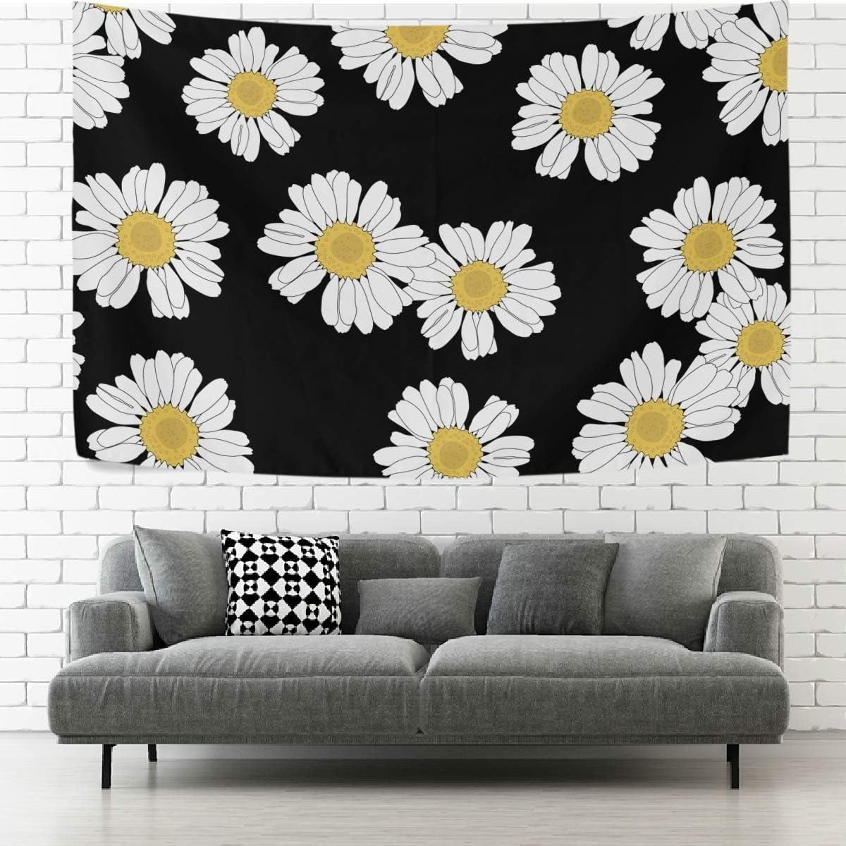 FREEAMG Tapestry Wall Hanging White Floral Chamomile Daisy Flowers ...