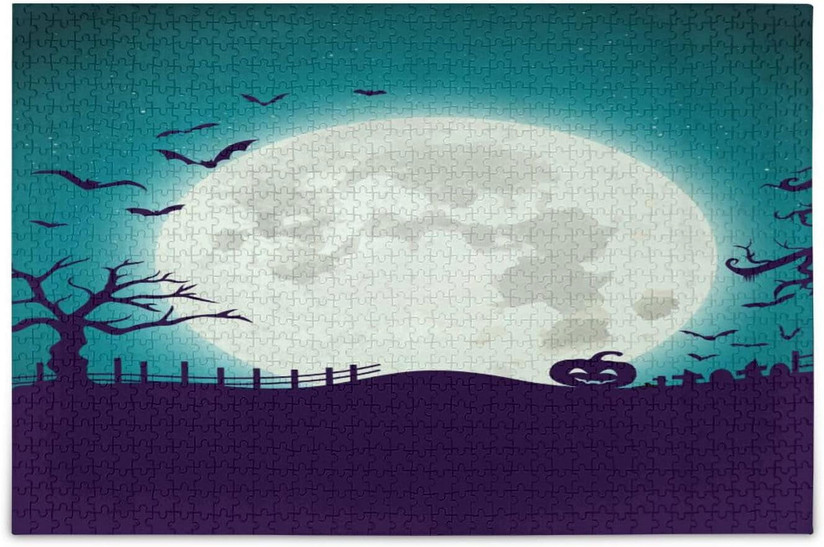 FREEAMG Terrible Halloween Jigsaw Puzzle 500 Pieces,Wooden Puzzles ...