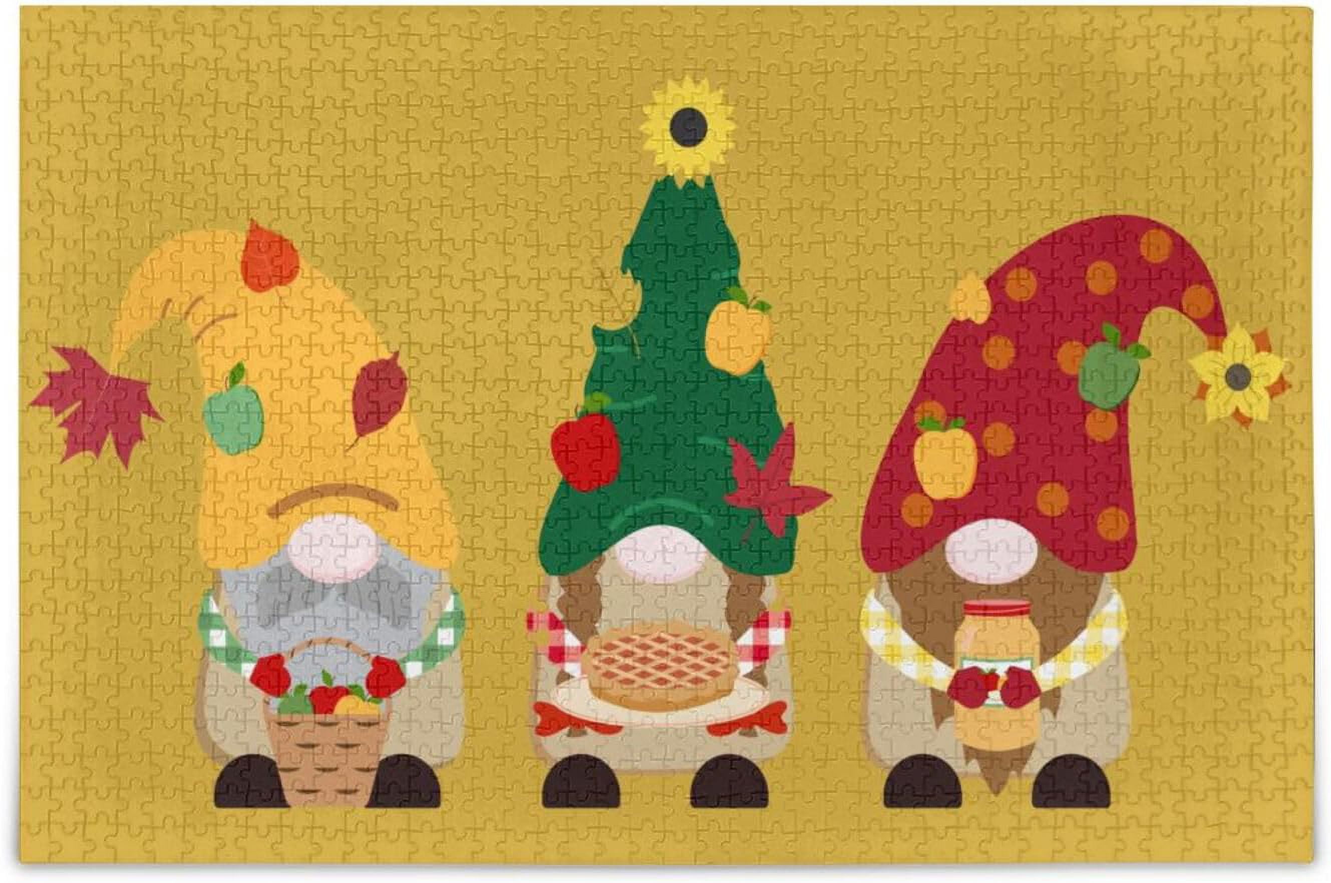 FREEAMG Thanksgiving Gnomes Jigsaw Puzzle 1000 Pieces,Wooden Puzzles ...
