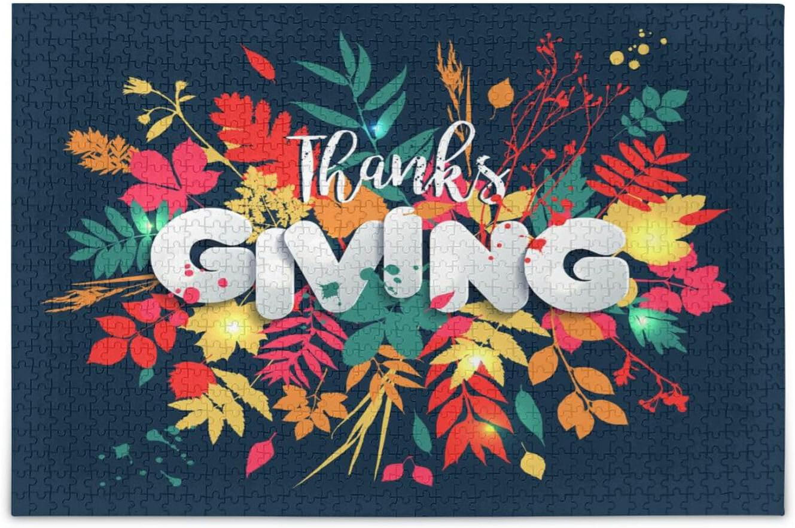 FREEAMG Thanksgiving Jigsaw Puzzle 1000 Pieces,Wooden Puzzles Family ...