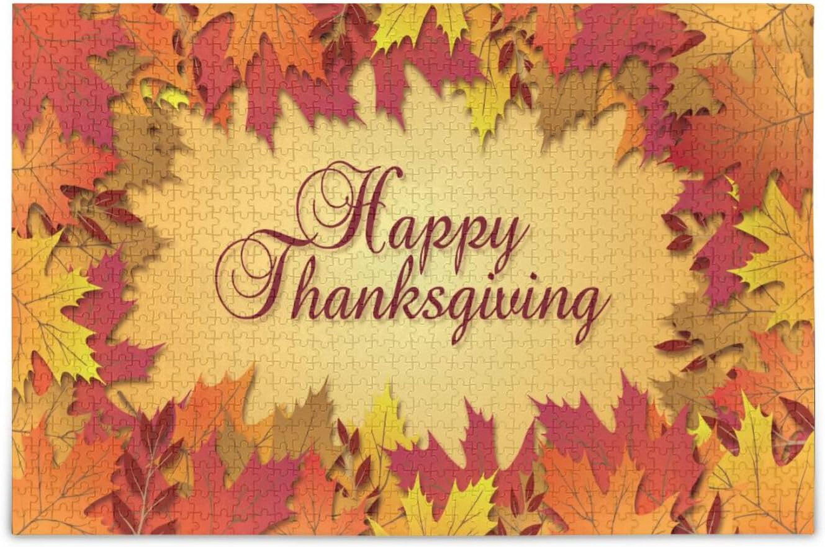 FREEAMG Thanksgiving Maple Leaf Jigsaw Puzzle 1000 Pieces,Wooden ...