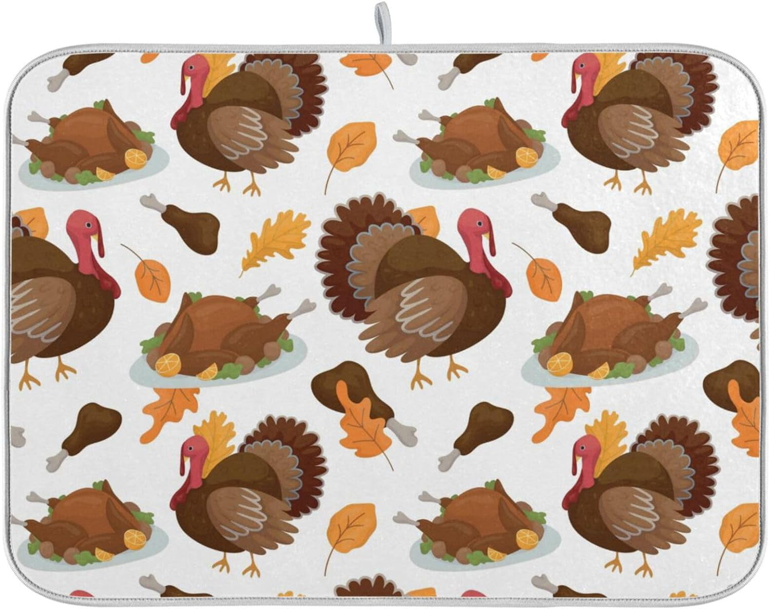 FREEAMG Thanksgiving Turkey Dish Drying Mat Absorbent Reversible Drying ...